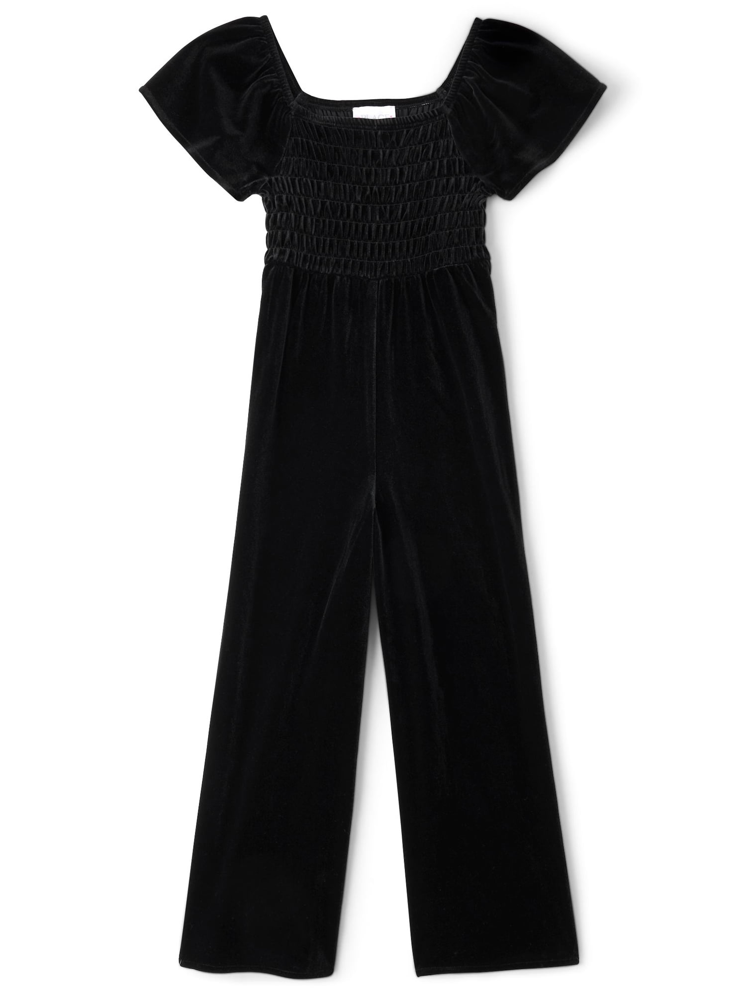 The Children's Place Girls Short Flutter Sleeve Velour Jumpsuit, Sizes ...
