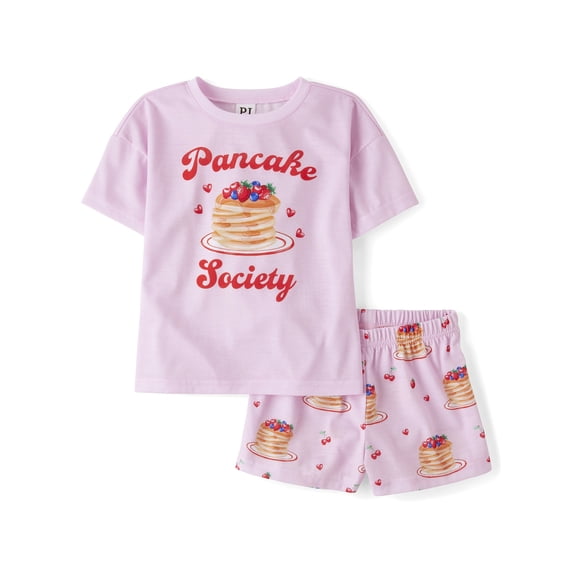 The Children's Place Girls Short Sleeve Pancake Society Pajamas, Sizes ...