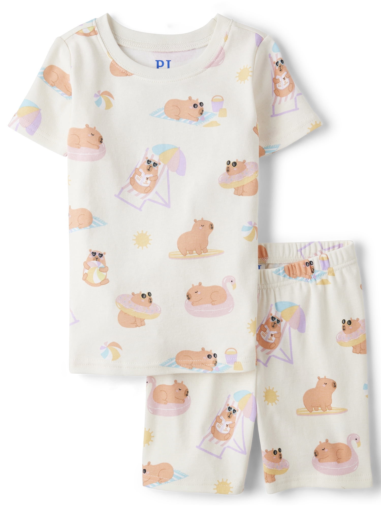 The Children's Place Girls Short Sleeve Summer Capybara Snug Fit Cotton ...
