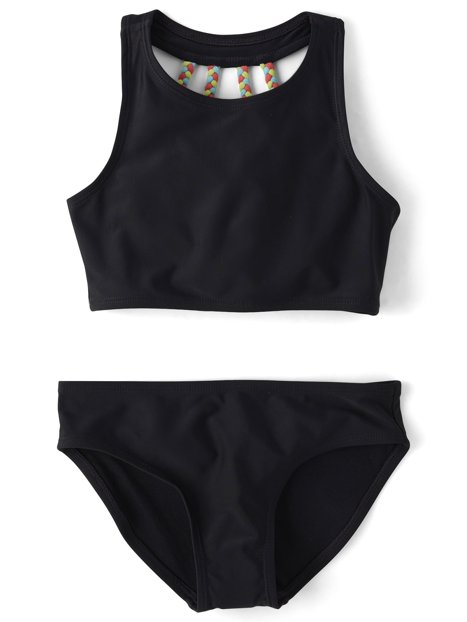 The Children's Place Girls Sleeveless Braided Back Tankini Swimsuit, 2 ...