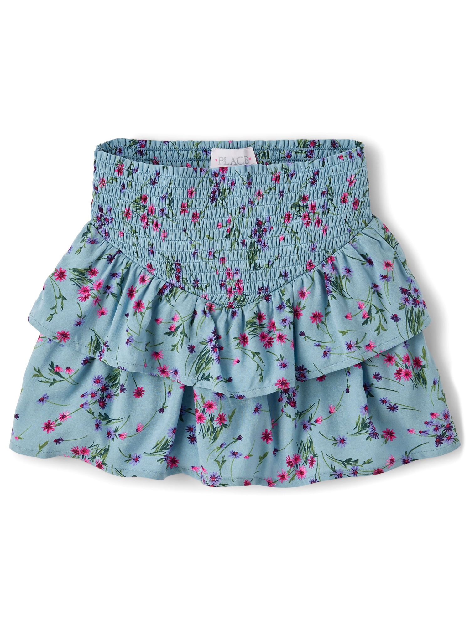 The Children's Place Girls Smocked Tiered Floral Print Skort, Sizes XS ...