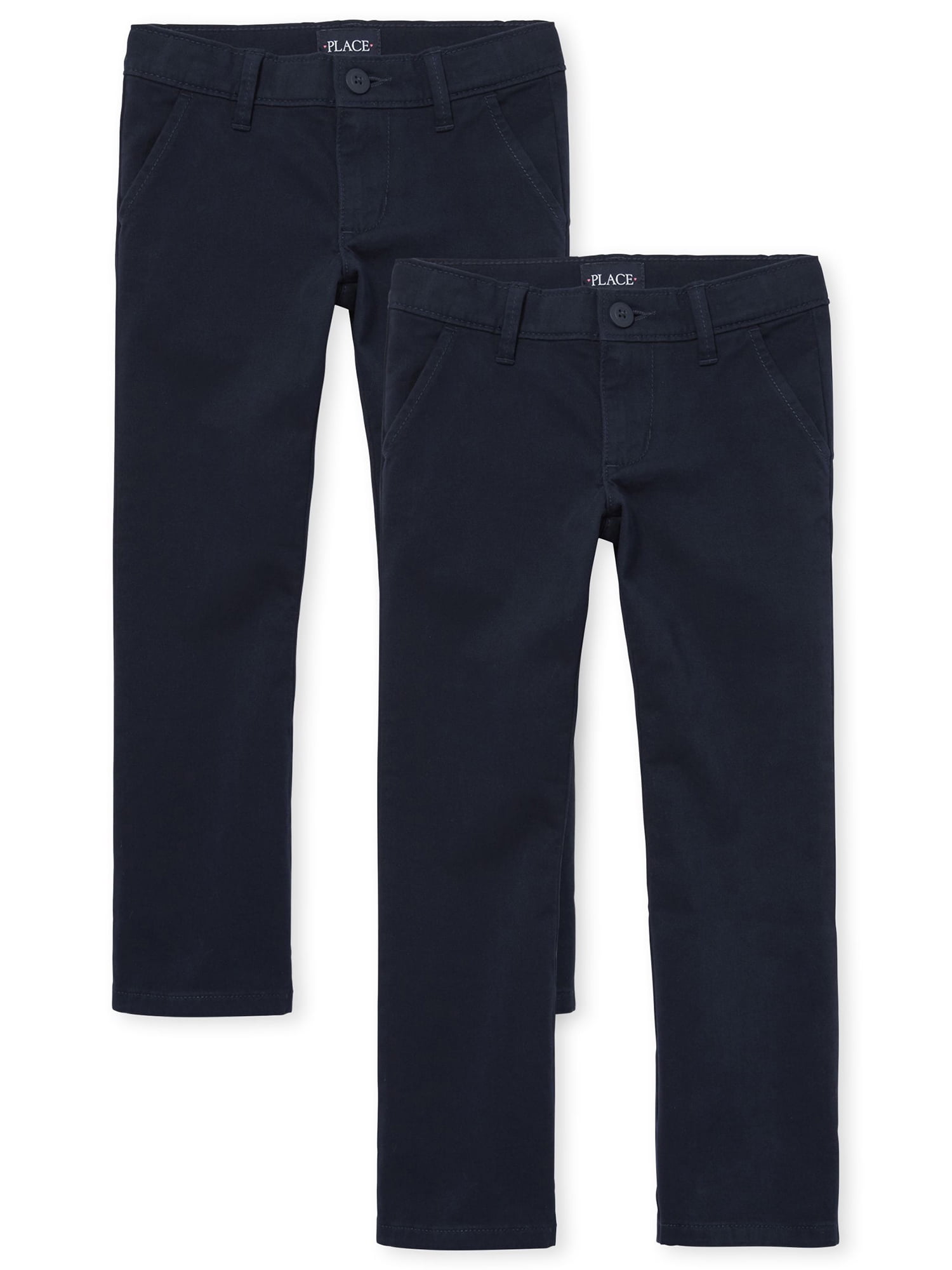 The Children's Place Girls Uniform Stretch Bootcut Chino Pant, 2-Pack ...