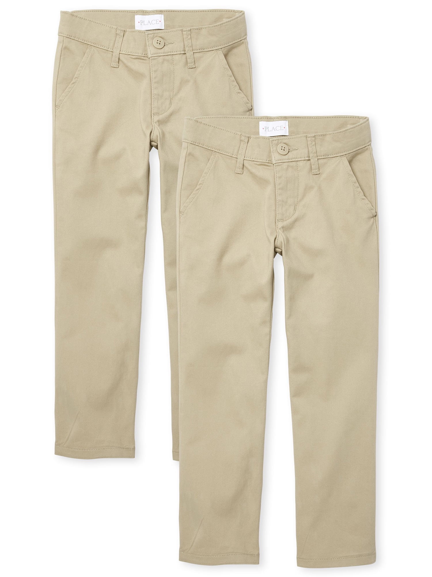 The Children's Place Girls Uniform Stretch Bootcut Chino Pant, 2-Pack ...