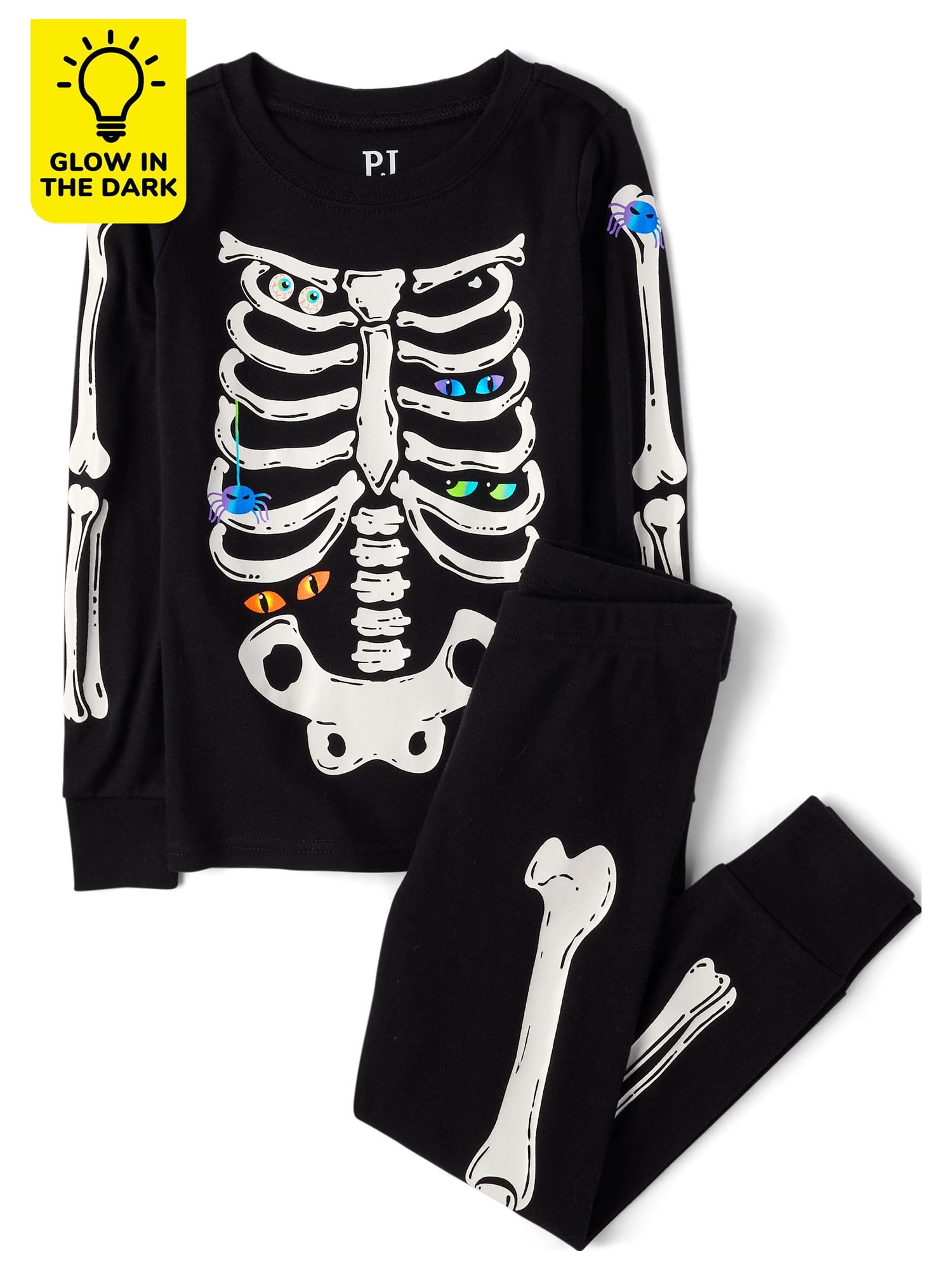 The Children's Place Kid's Long Sleeve Skeleton Glow-in-the-Dark ...