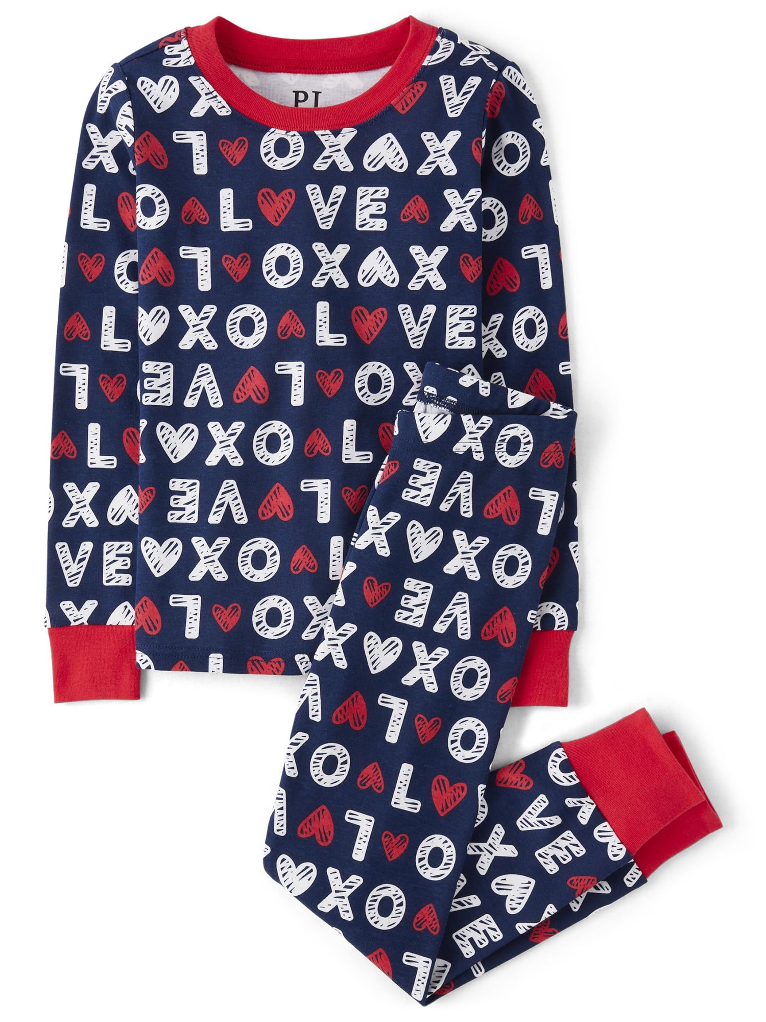 The Children's Place Matching Unisex Long Sleeve Love Print Cotton PJs ...