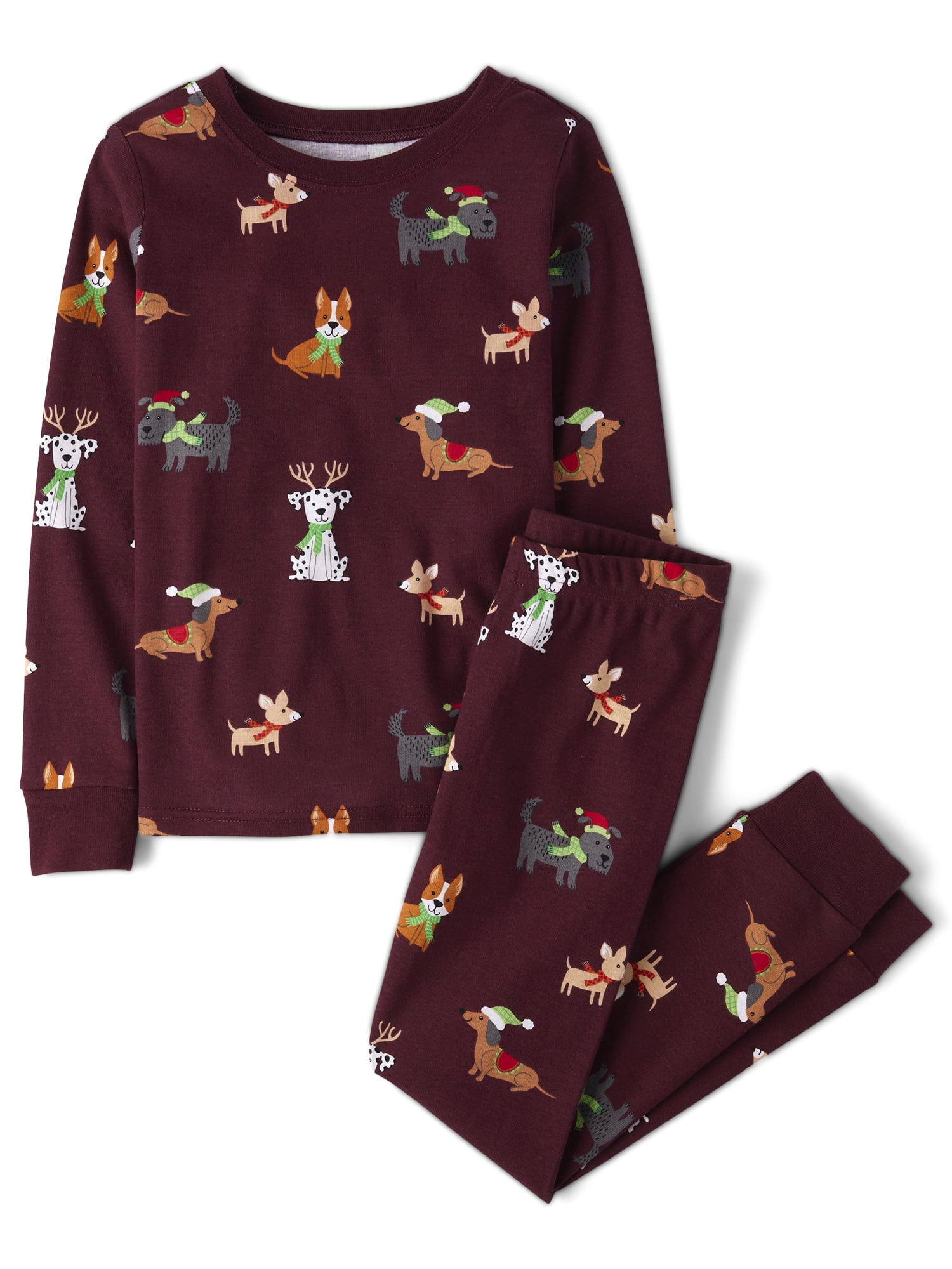 The Children's Place Kids Unisex Matching Family Holiday Dog Snug Fit ...