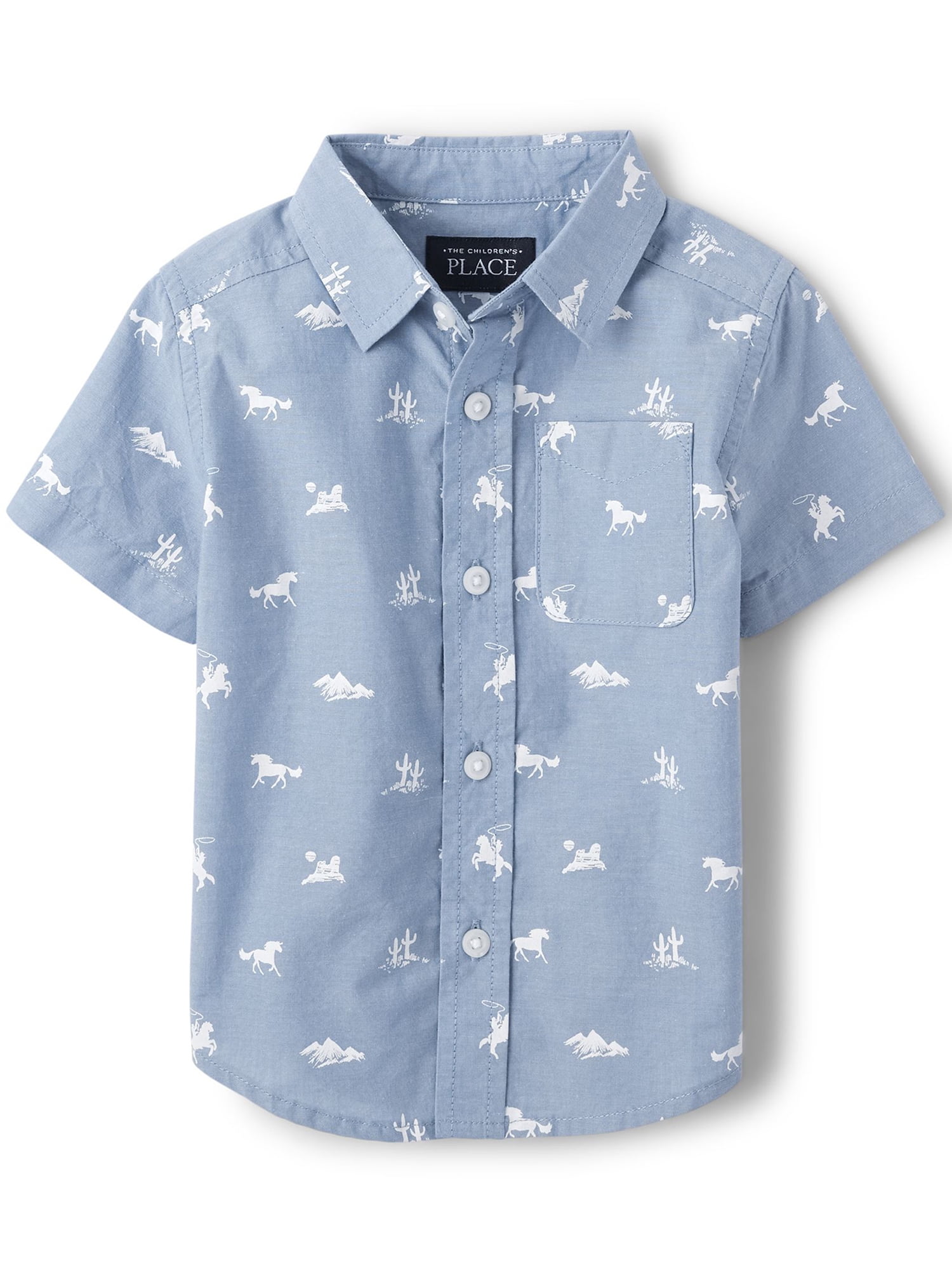The Children's Place Toddler Boy's Short Sleeve Woven top, Sizes 12M-5T ...