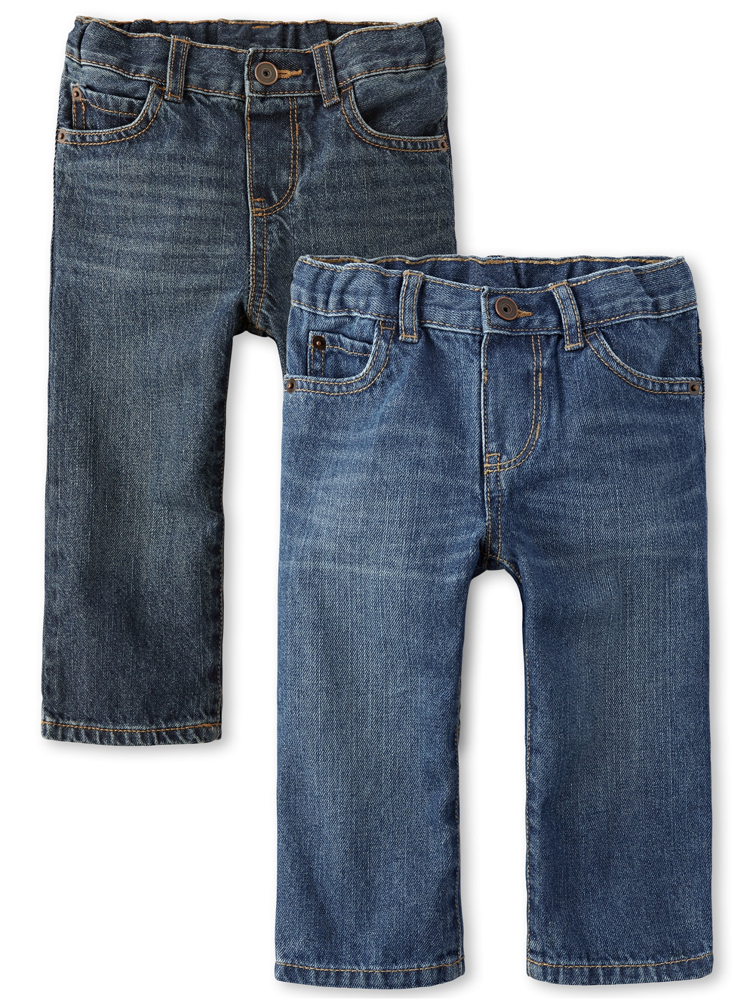 The Children's Place Toddler Boys Straight Fit Denim Jeans, 2-Pack ...