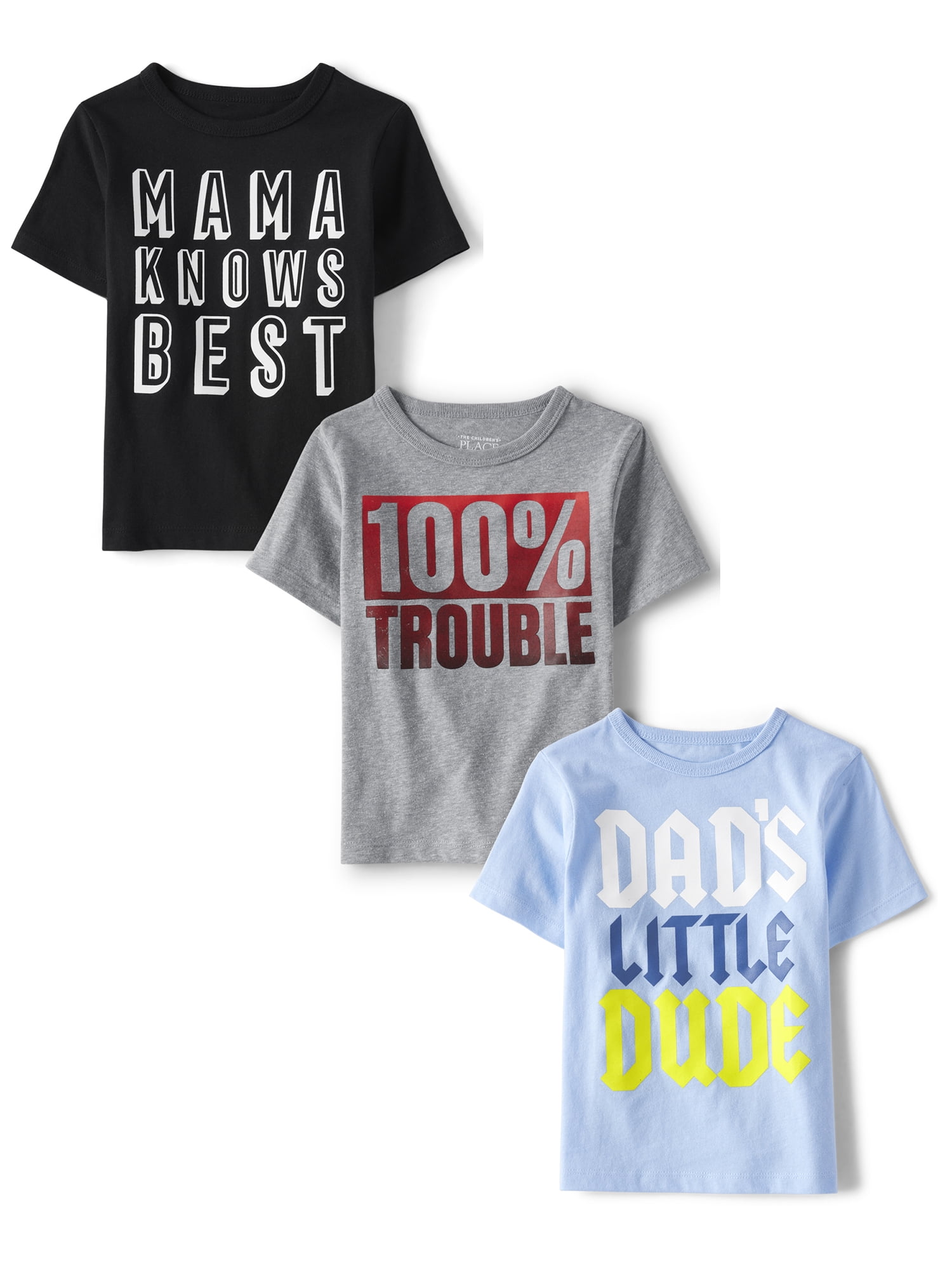 The Children's Place Toddler Boys Short Sleeve Graphic T-Shirts, 3-Pack ...