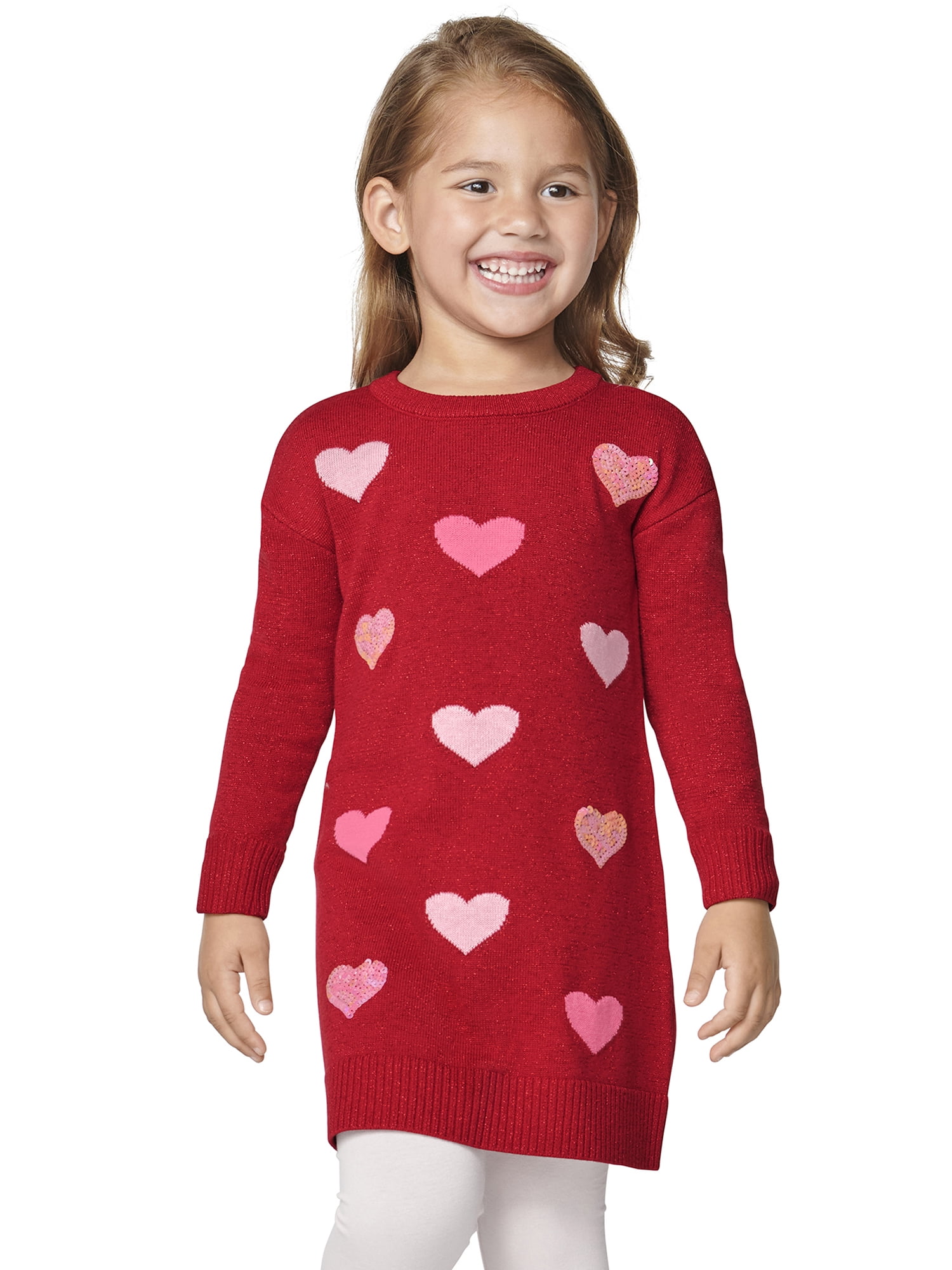 The Children's Place Toddler Girls Long Sleeve Sweater Dress, Sizes 2 ...