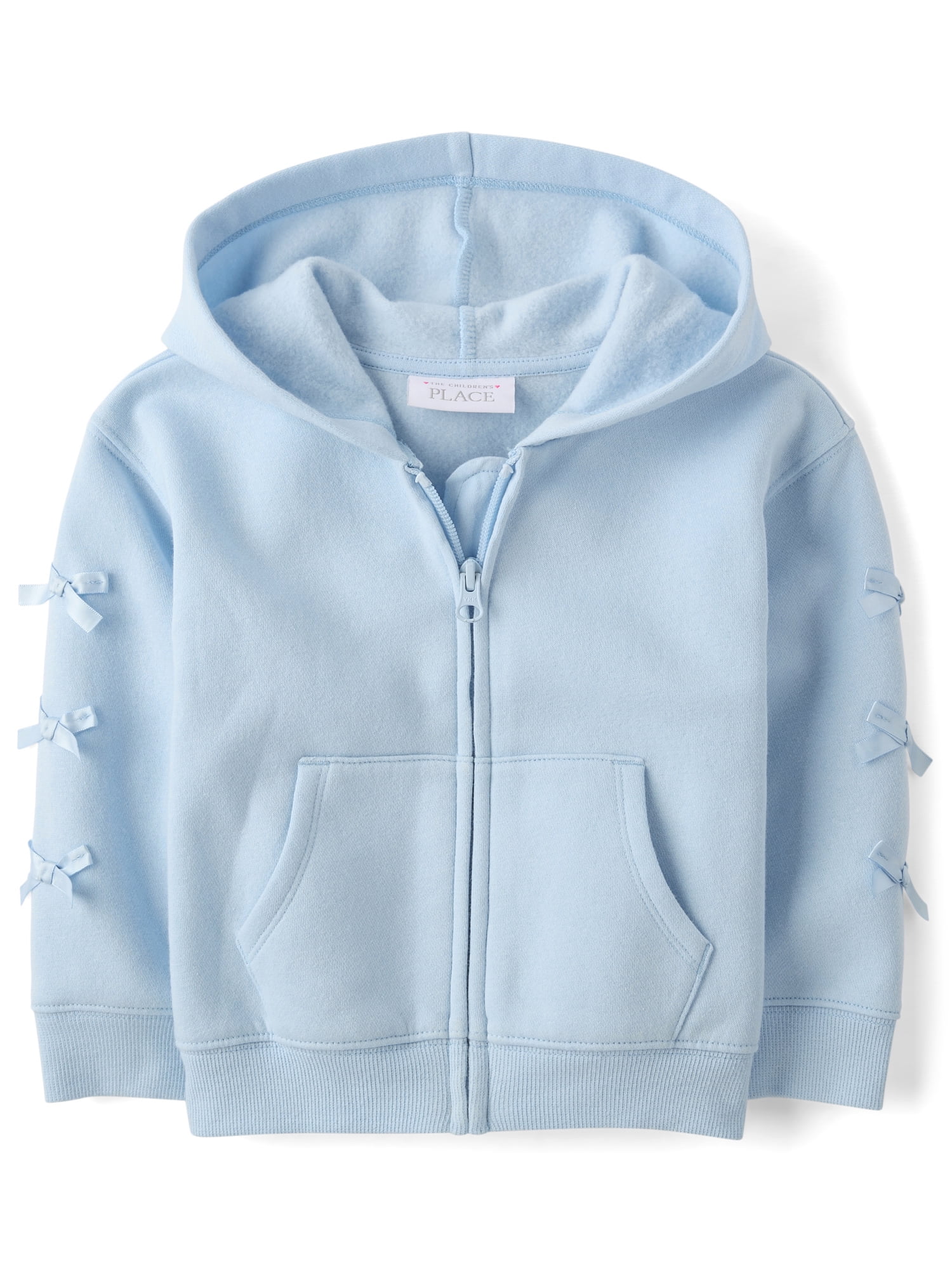 The Children's Place Toddler Girls Long Sleeve Bow Fleece Zip Up Hoodie ...