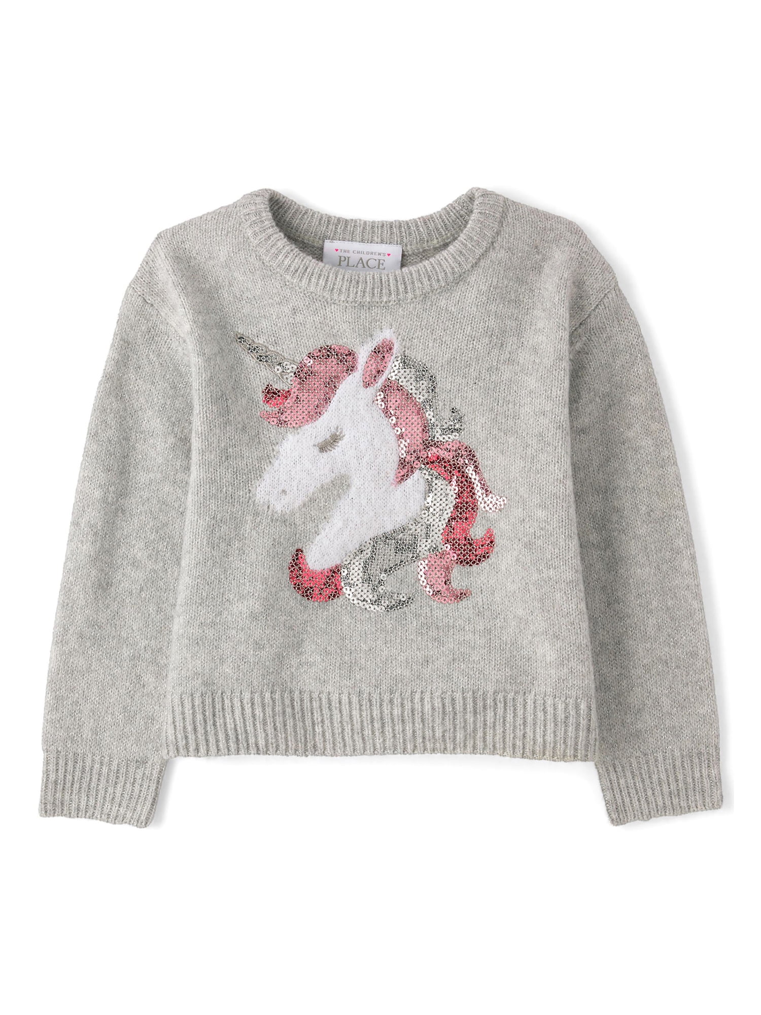 The Children's Place Toddler Girls Long Sleeve Sequin Sweater, Sizes ...