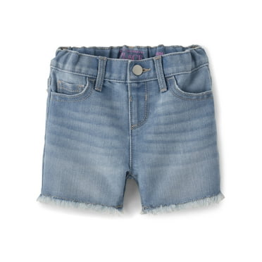 Wonder Nation Toddler Girl Embroidered Denim Short, Sizes 12M-5T ...