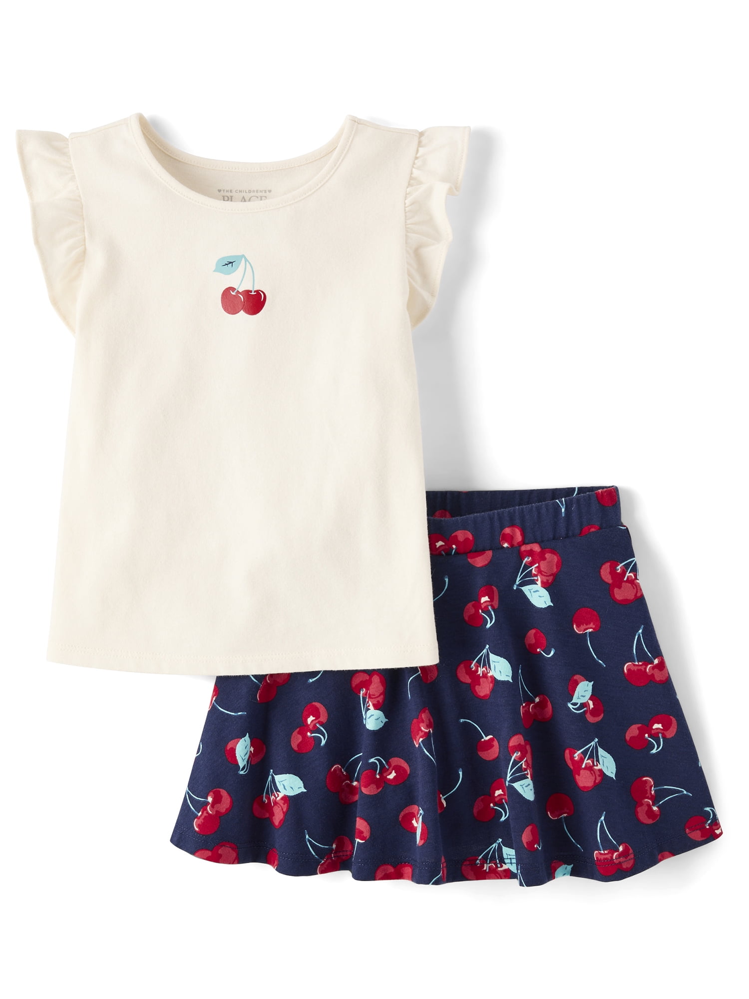 The Children's Place Toddler Girls Short Flutter Sleeve Outfit Set, 2 ...