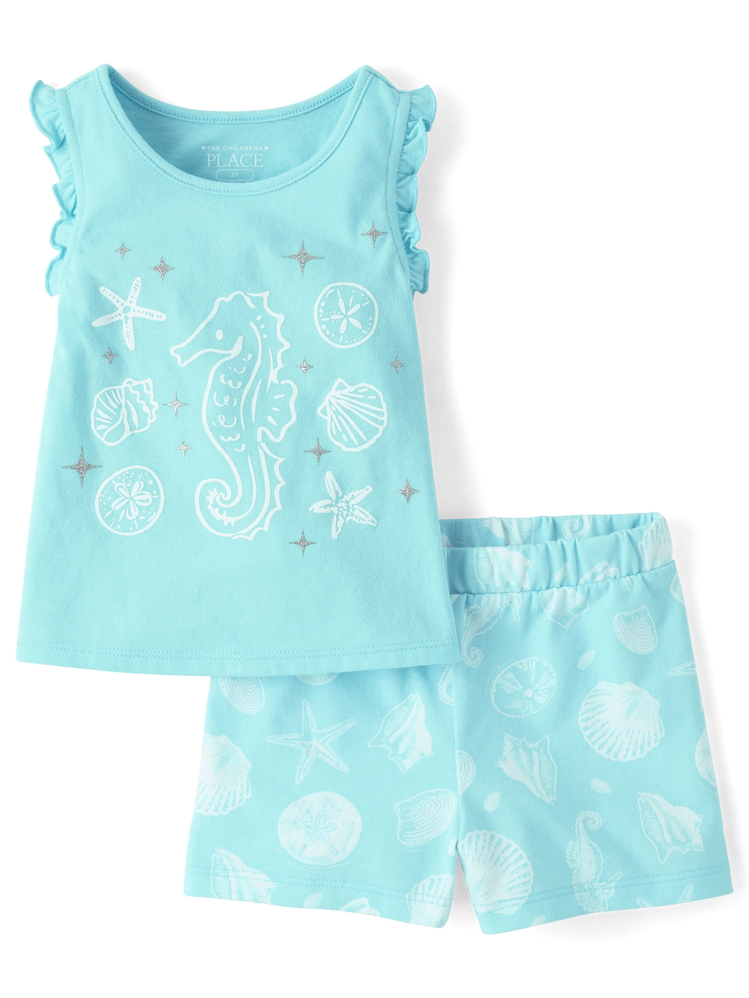 The Children's Place Toddler Girls Sleeveless Outfit Set, 2-Piece ...