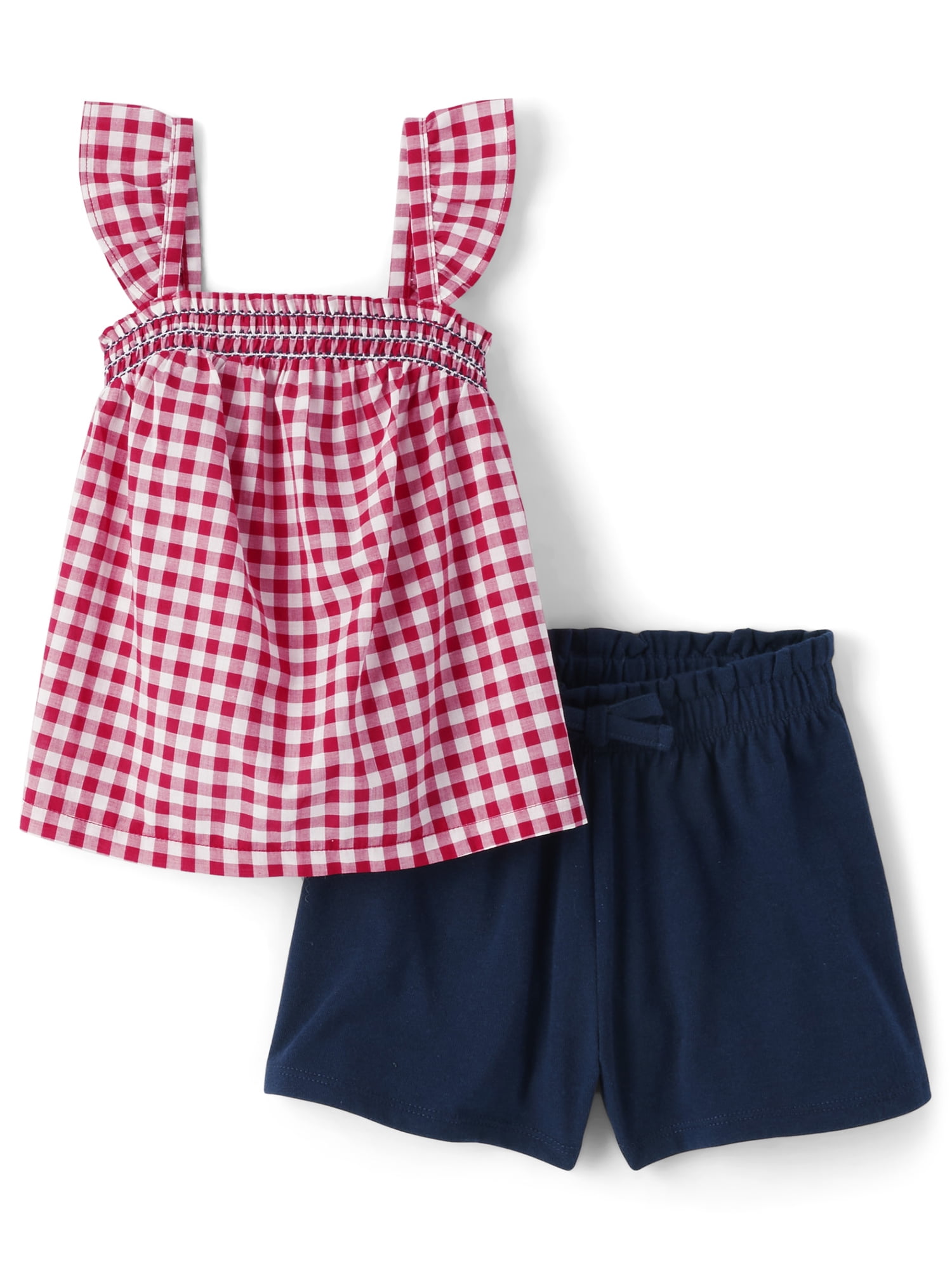 The Children's Place Toddler Girls Smocked Flutter Top and Bottom Set ...