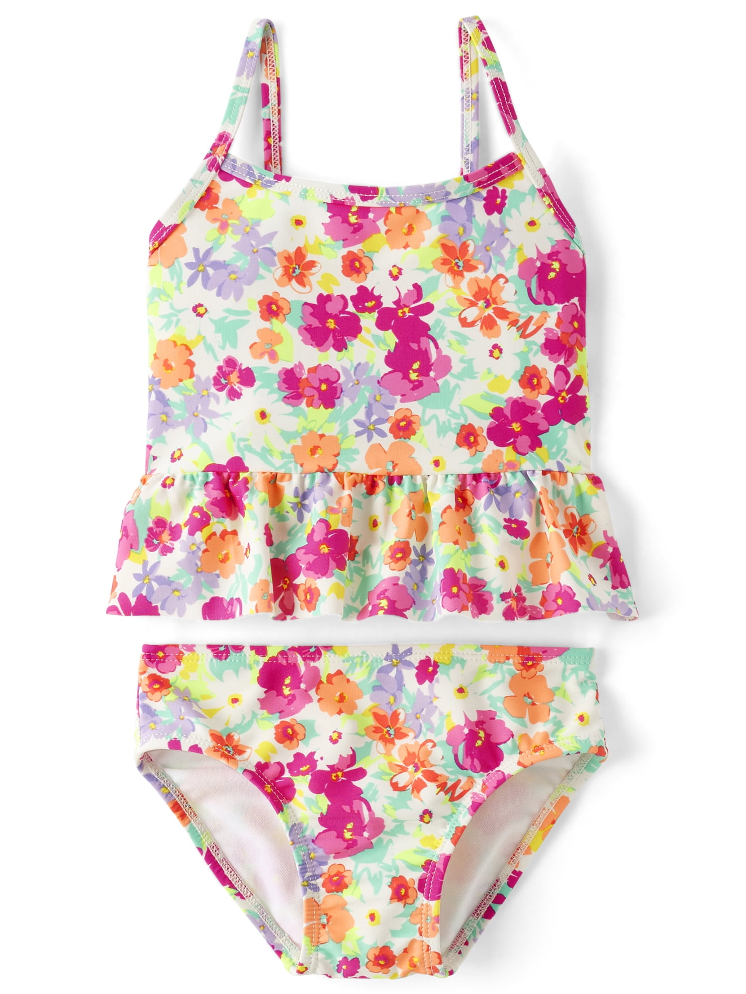 The Childrens Place Girls Ruffle Tankini Swimsuit - UPF 50+ - Walmart.com