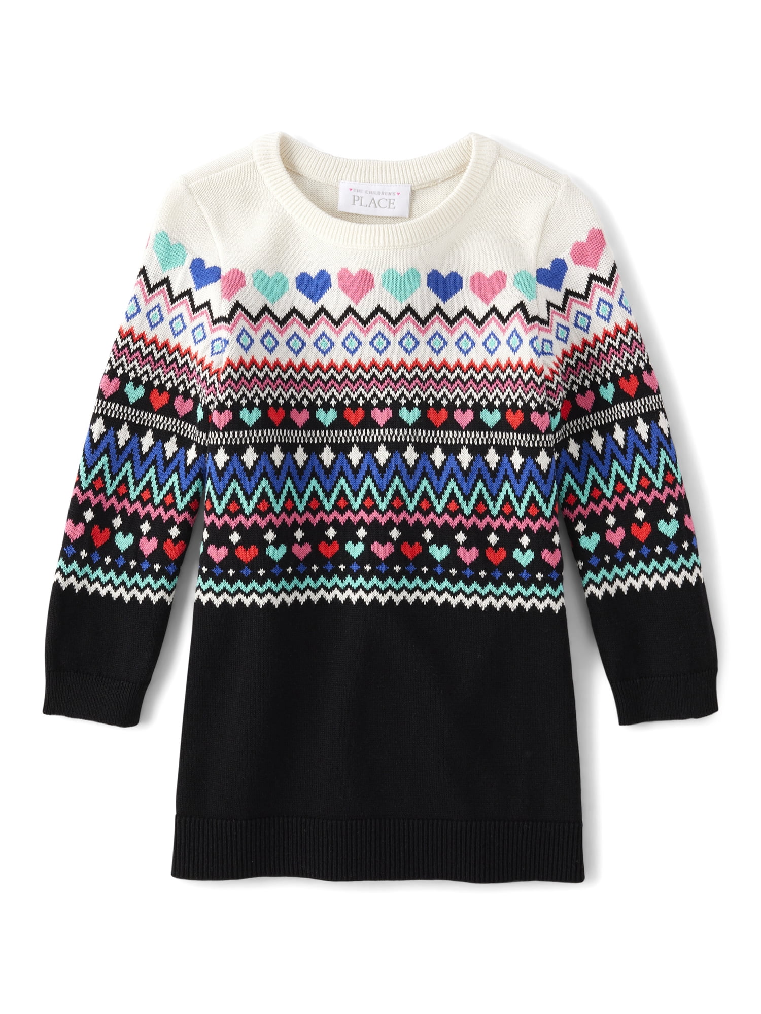 The Children's Place Toddler Girls Long Sleeve Sweater Dress, Sizes 6M ...