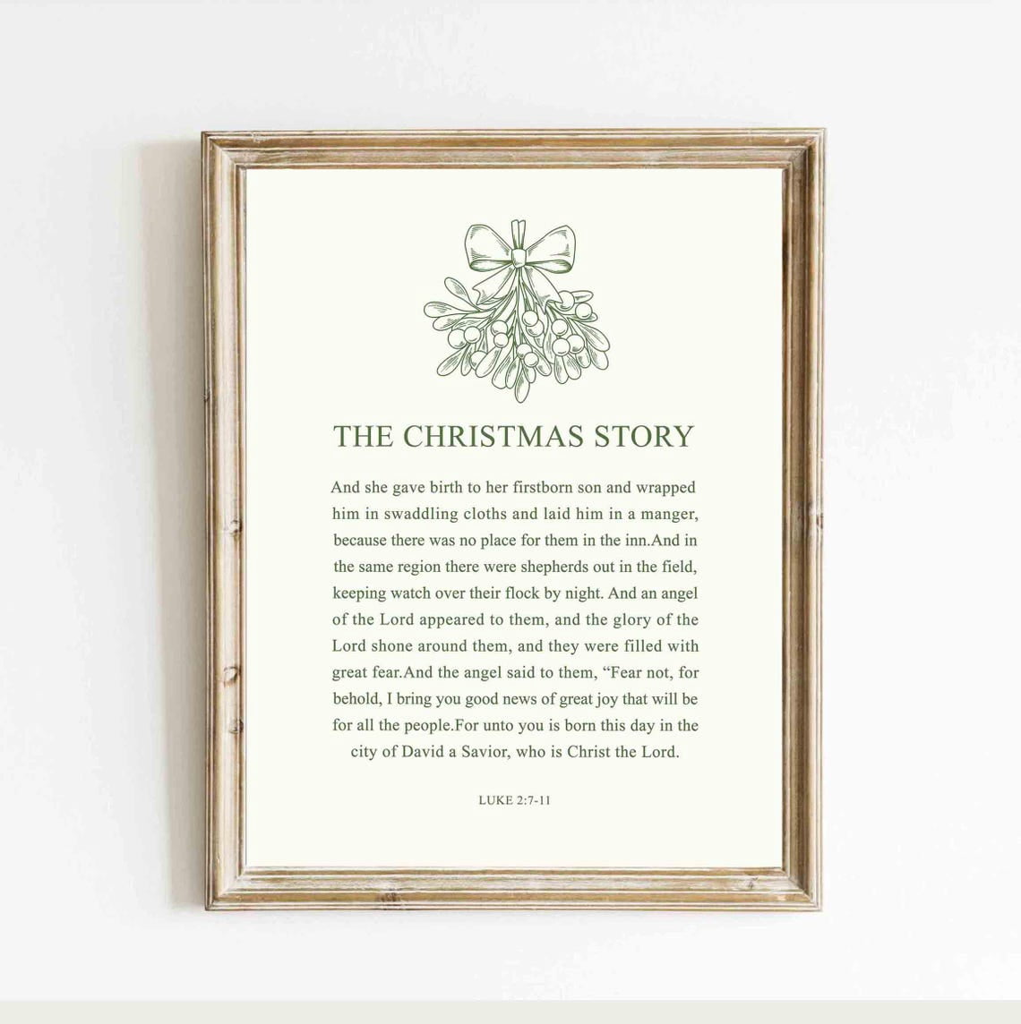 The Christmas Story, Bible Verse Print, Christian Art, Book Page ...