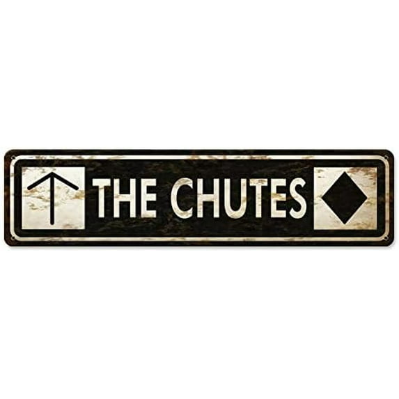 The Chutes Ski Run Garage Wall Decoration Road Sign Street Metal tin ...