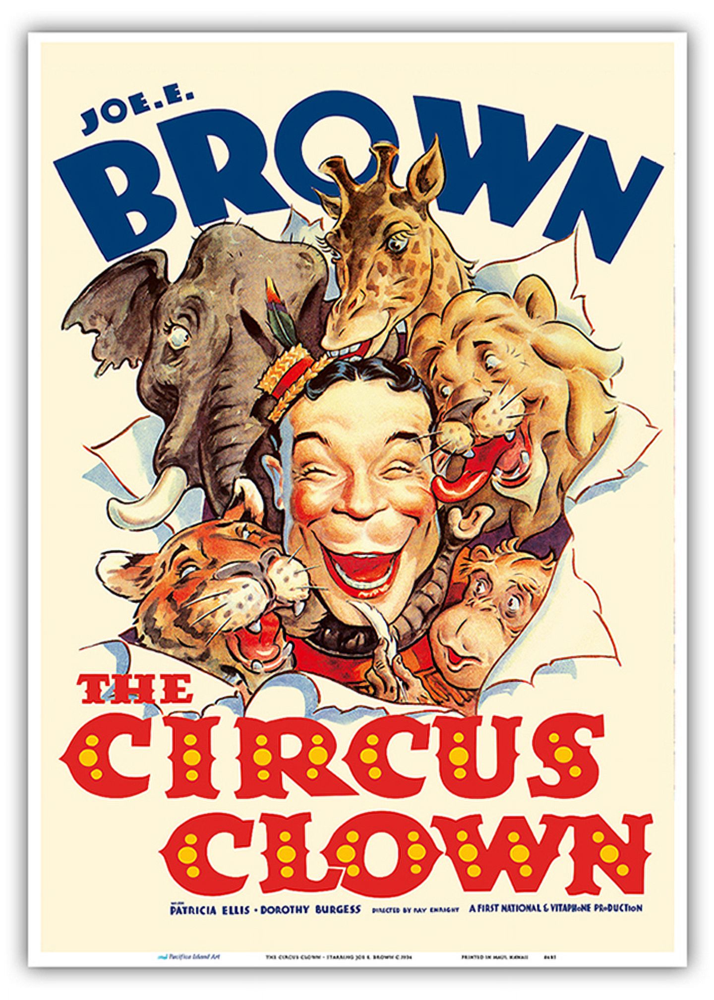 The Circus Clown - Starring Joe E. Brown - Vintage Film Movie Poster c ...