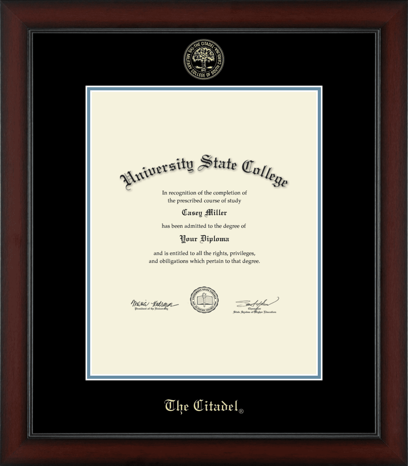 The Citadel The Military College of South Carolina Diploma Frame ...
