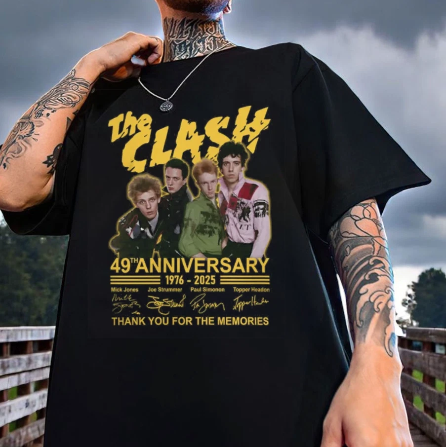 The Clash 49th Anniversary 1976-2025 Thanks For Memories T-shirt,Black ...