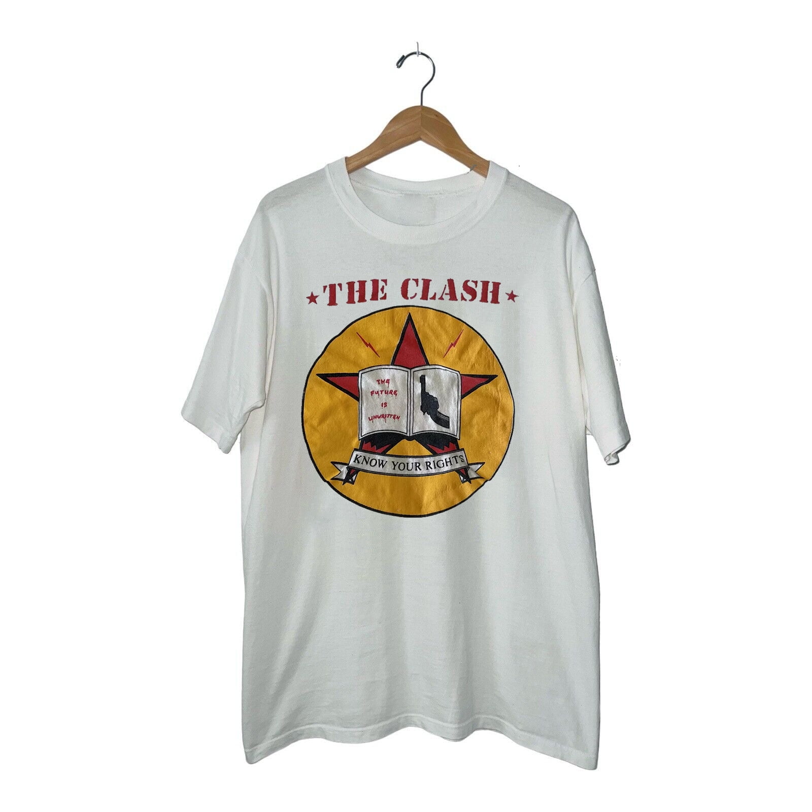 The Clash Band Know Your Rights White Cotton T Shirt Full Size S-3XL ...