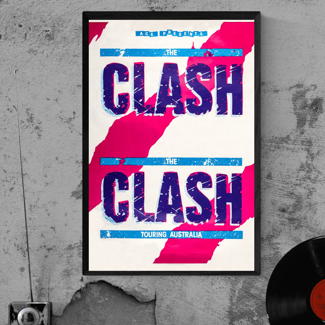 The Clash Touring Australia Vintage Music Poster - Rare Collectible ...