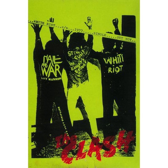 The Clash White Riot Debut Single Poster Punk Politics Arrest Pose ...