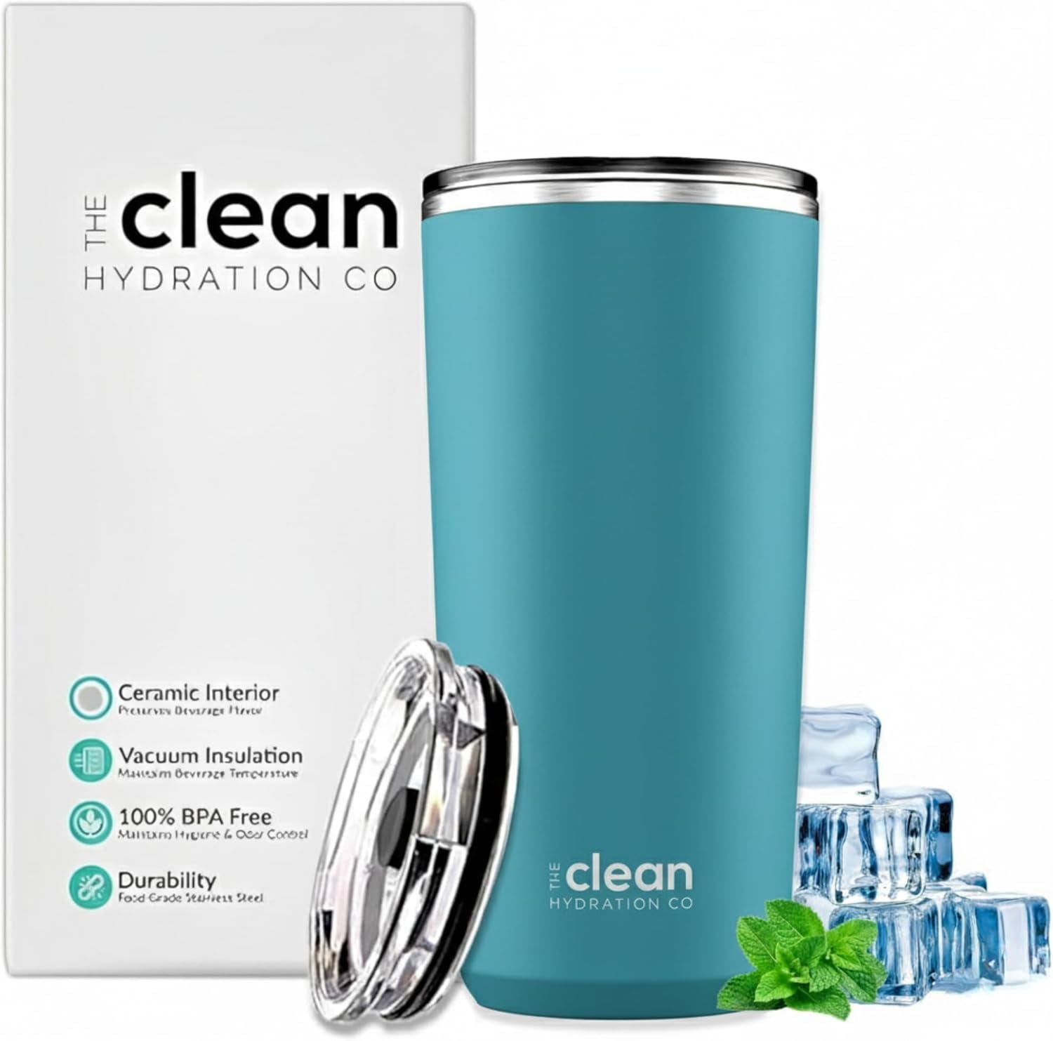 The Clean Hydration 20 oz Insulated Stainless Steel Travel Mug with ...