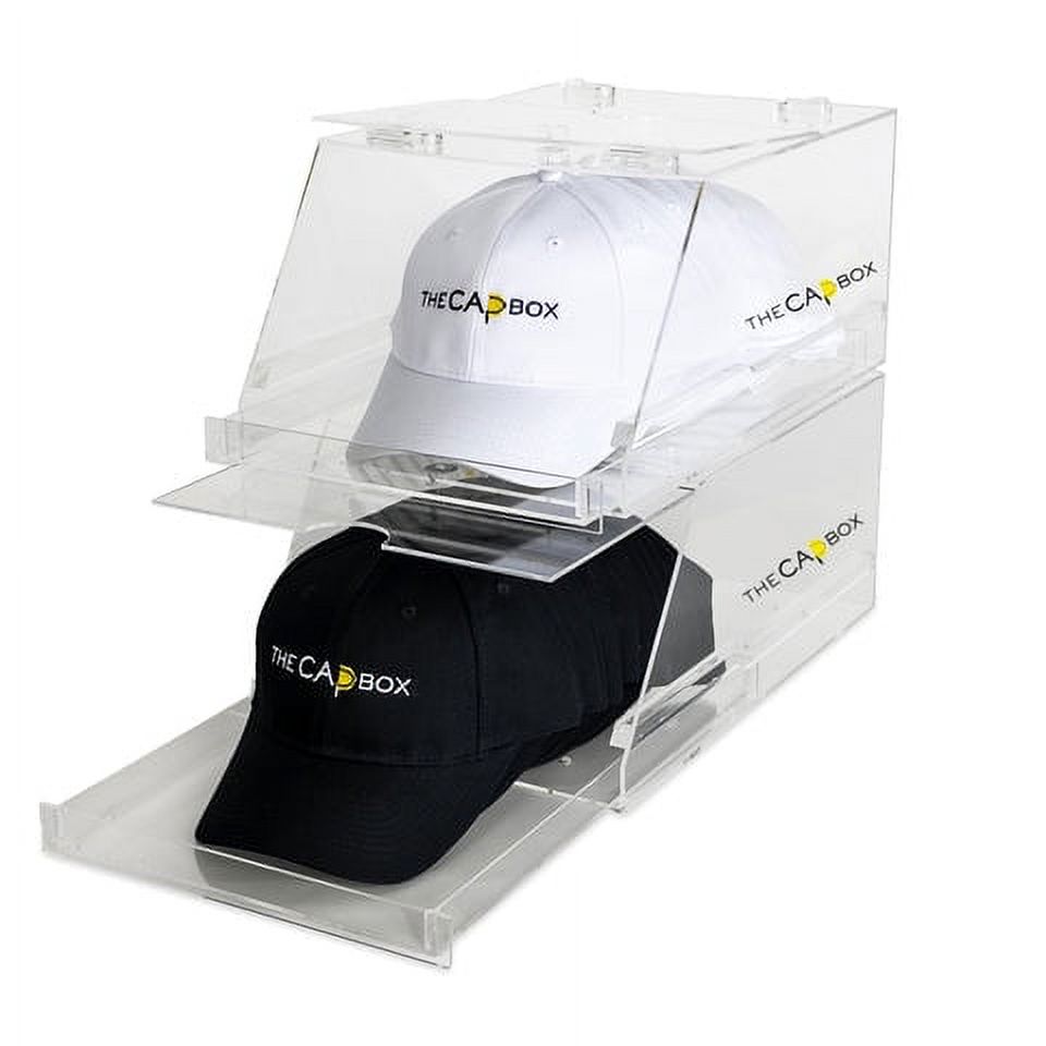 The Clear CapBox Stackable Hatrack Cap Rack Hat Box Storage Containter ...