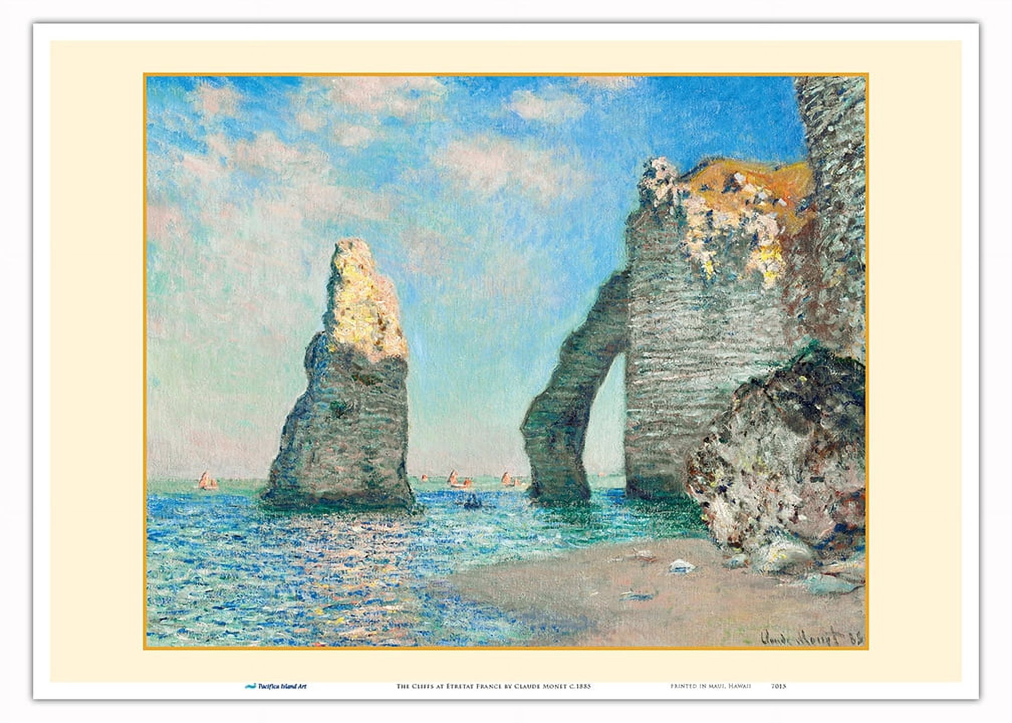 The Cliffs at Étretat France - From an Original Color Painting by ...