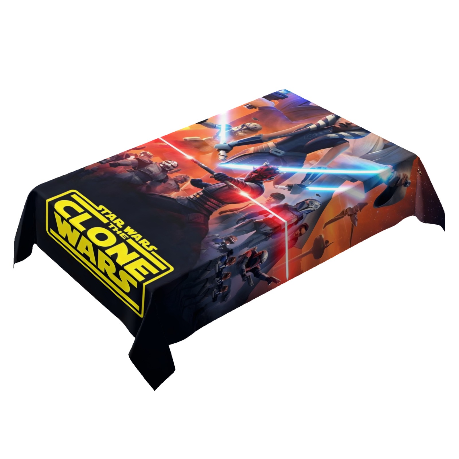 The Clone Wars square tablecloth has an iconic print, fits most tables ...