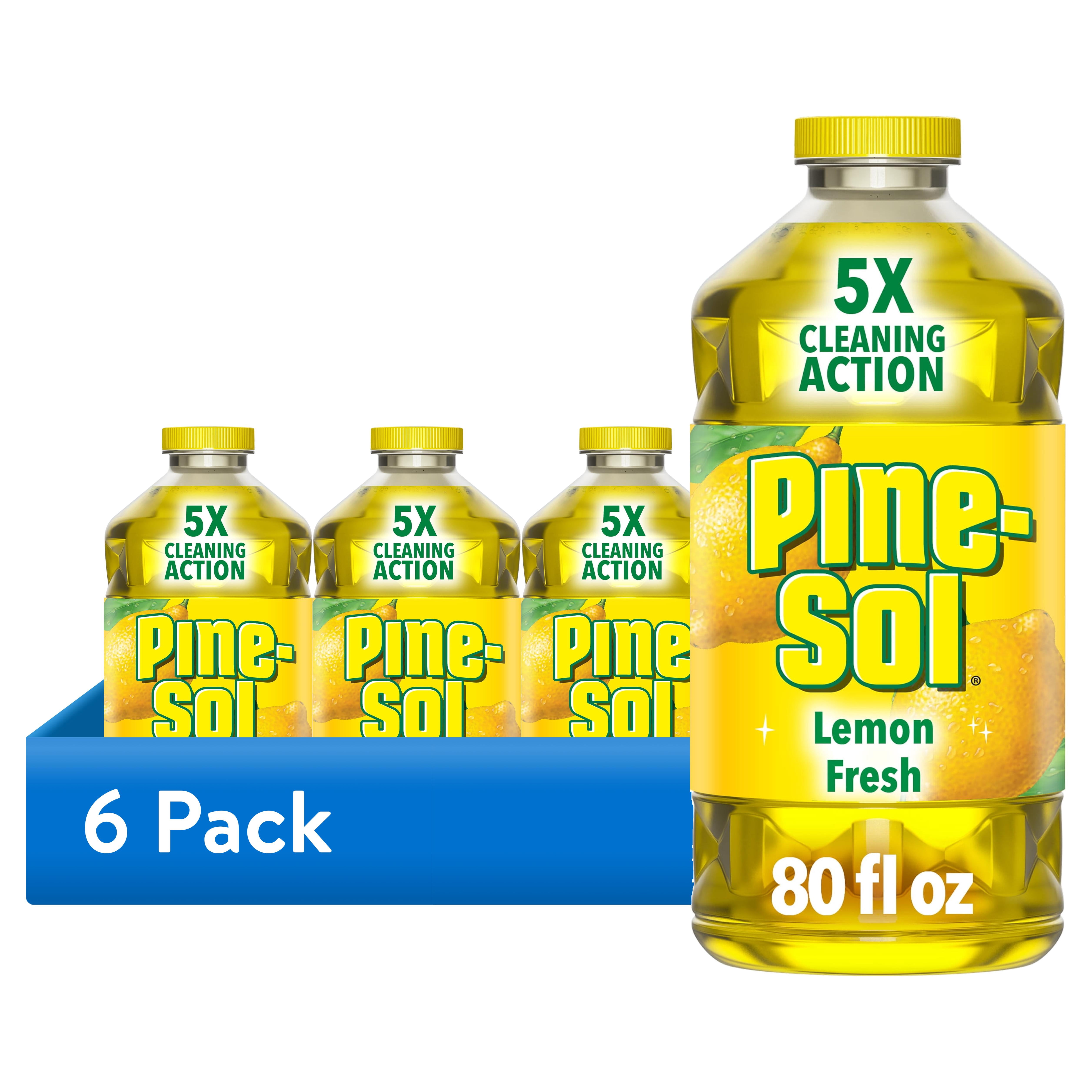 (6 pack) Pine-Sol Multi-Surface Cleaner, Lemon Fresh, 80 Fluid Ounces ...