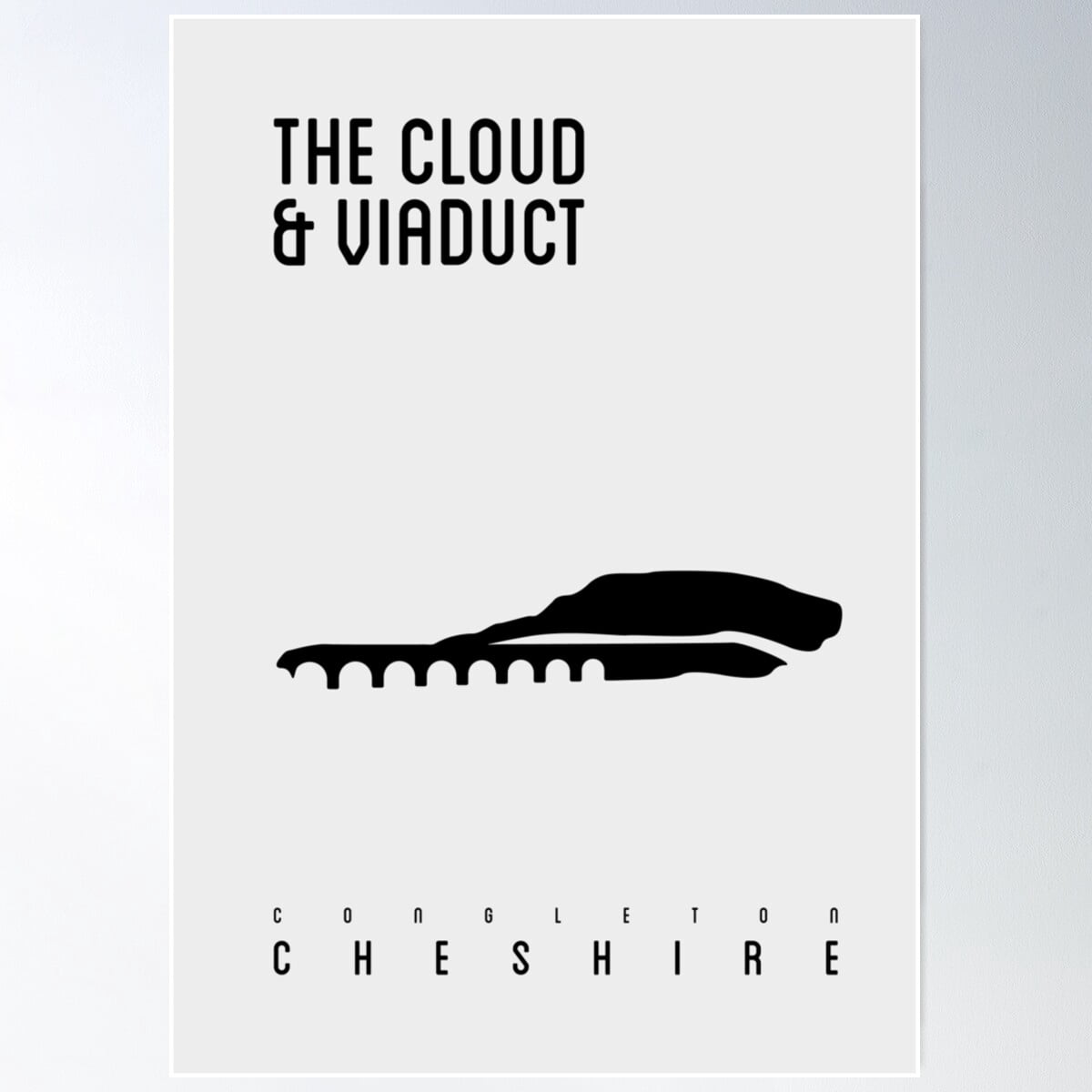 The Cloud And Viaduct, Congleton, Cheshire Poster Wall Art, Modern Wall ...