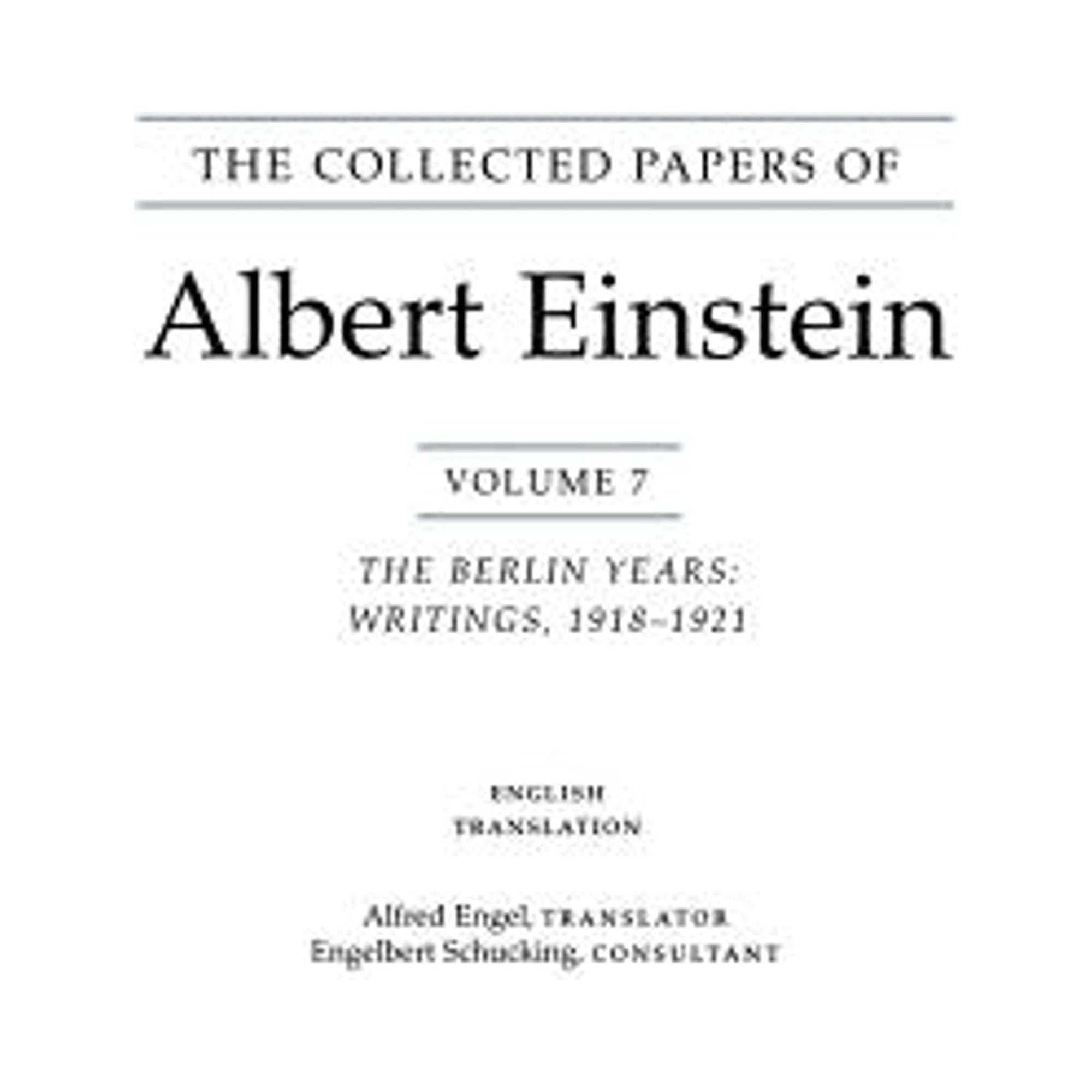 Pre-Owned The Collected Papers of Albert Einstein, Volume 7 (English ...