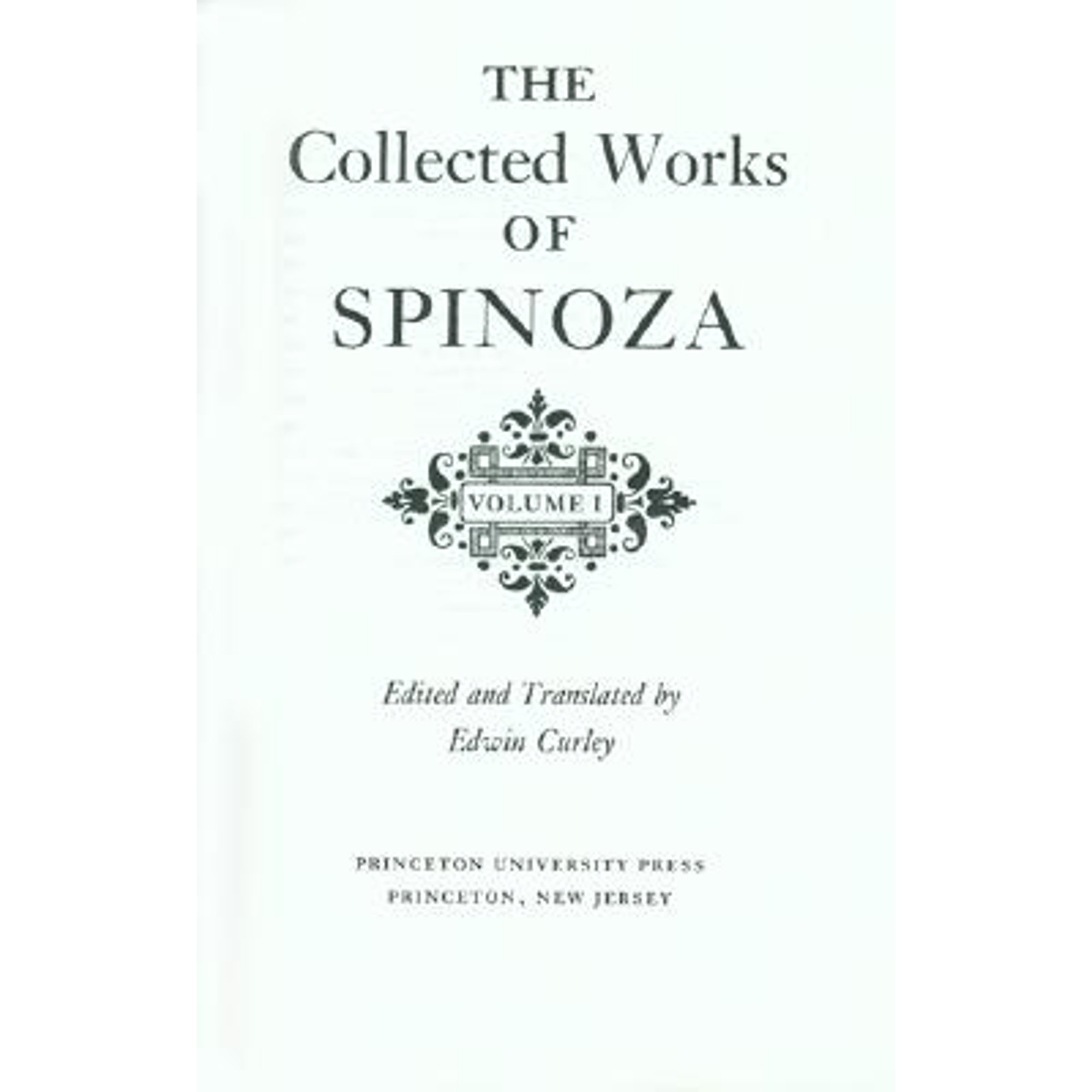 Pre-Owned The Collected Works of Spinoza, Volume I (Hardcover ...