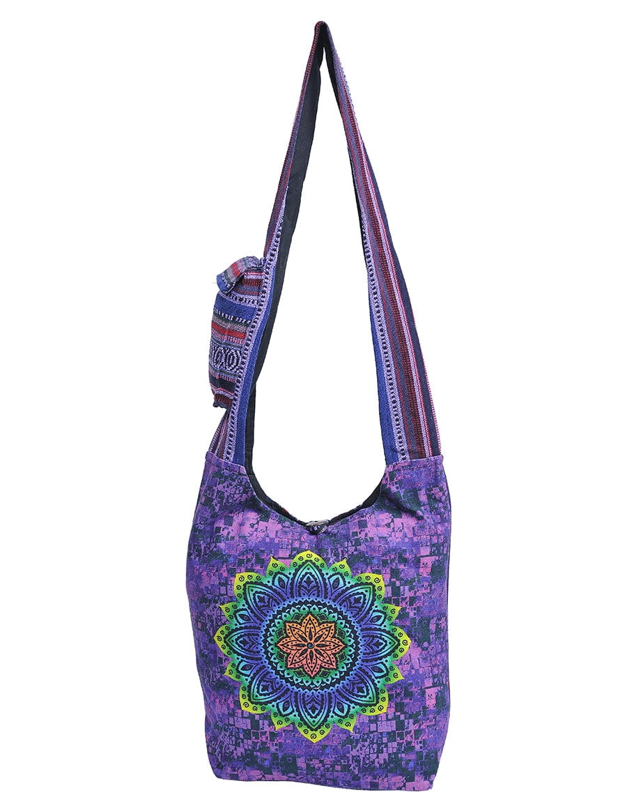 The Collection Royal Cotton Sling Crossbody Shoulder Graphic Hobo Bag ...