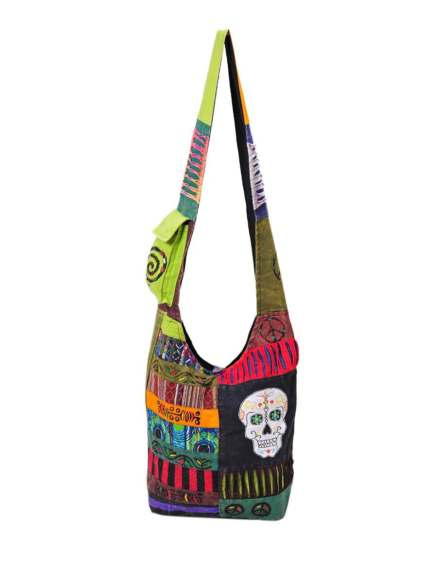 The Collection Royal Peace Stamped with Two Buttoned Pocket Cotton Hobo ...