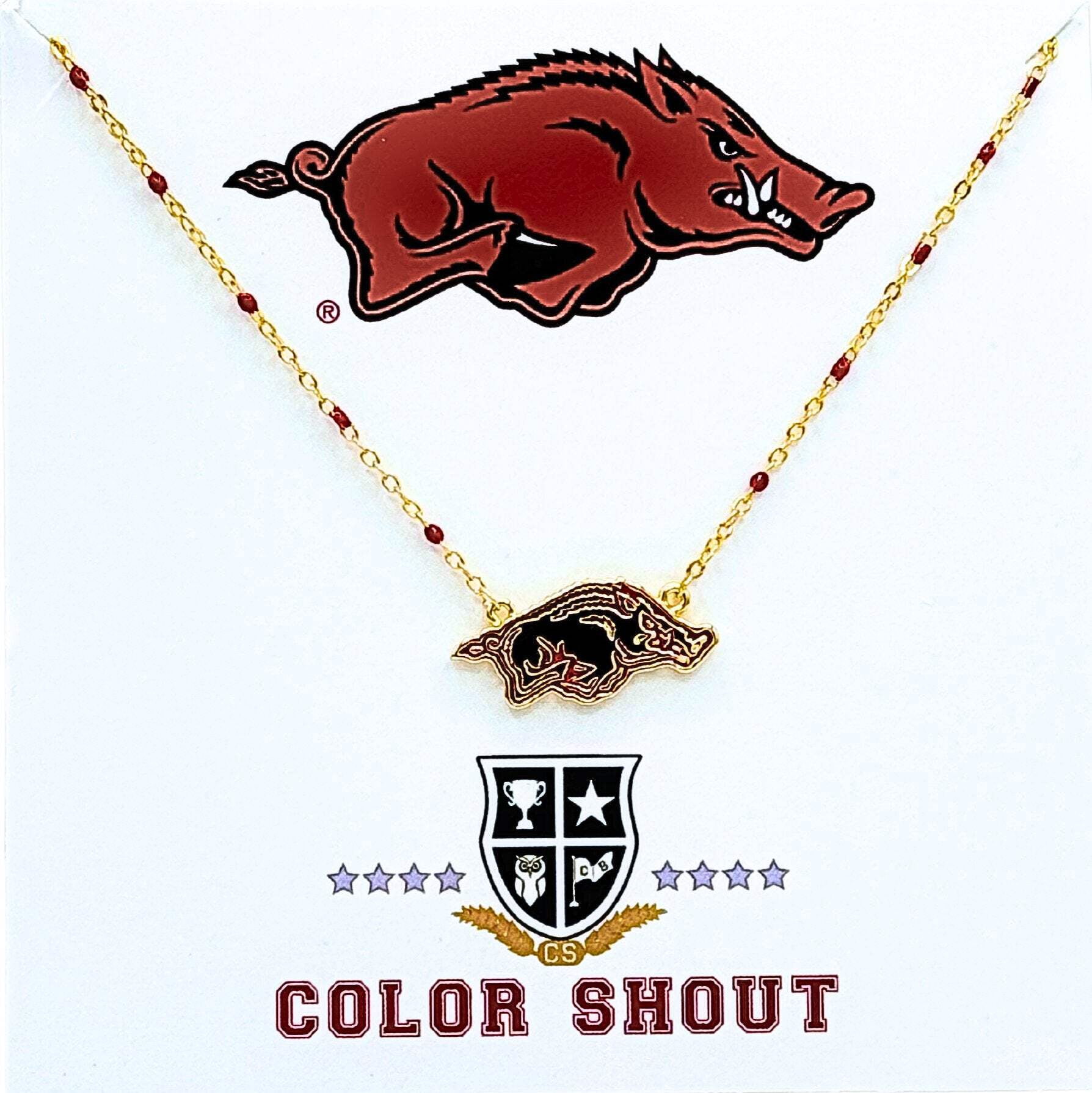 The College Logo Necklace: Side Set Logo on Enamel Bead Necklace ...