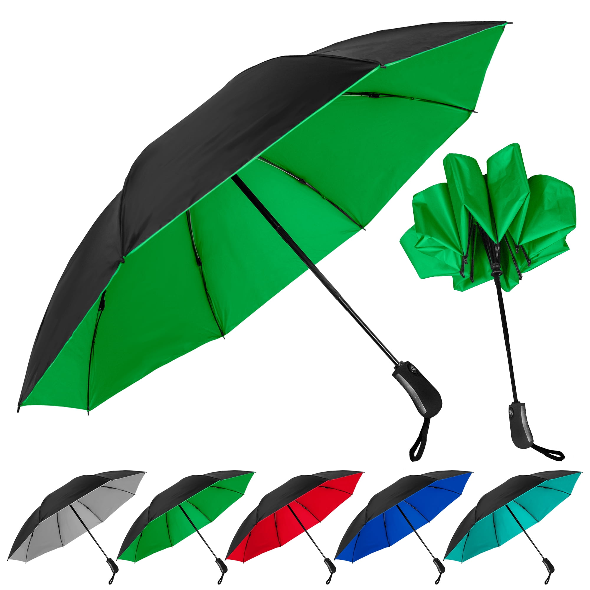 The Color Flip 46" Windproof Automatic Open Close Compact Inside Out ...