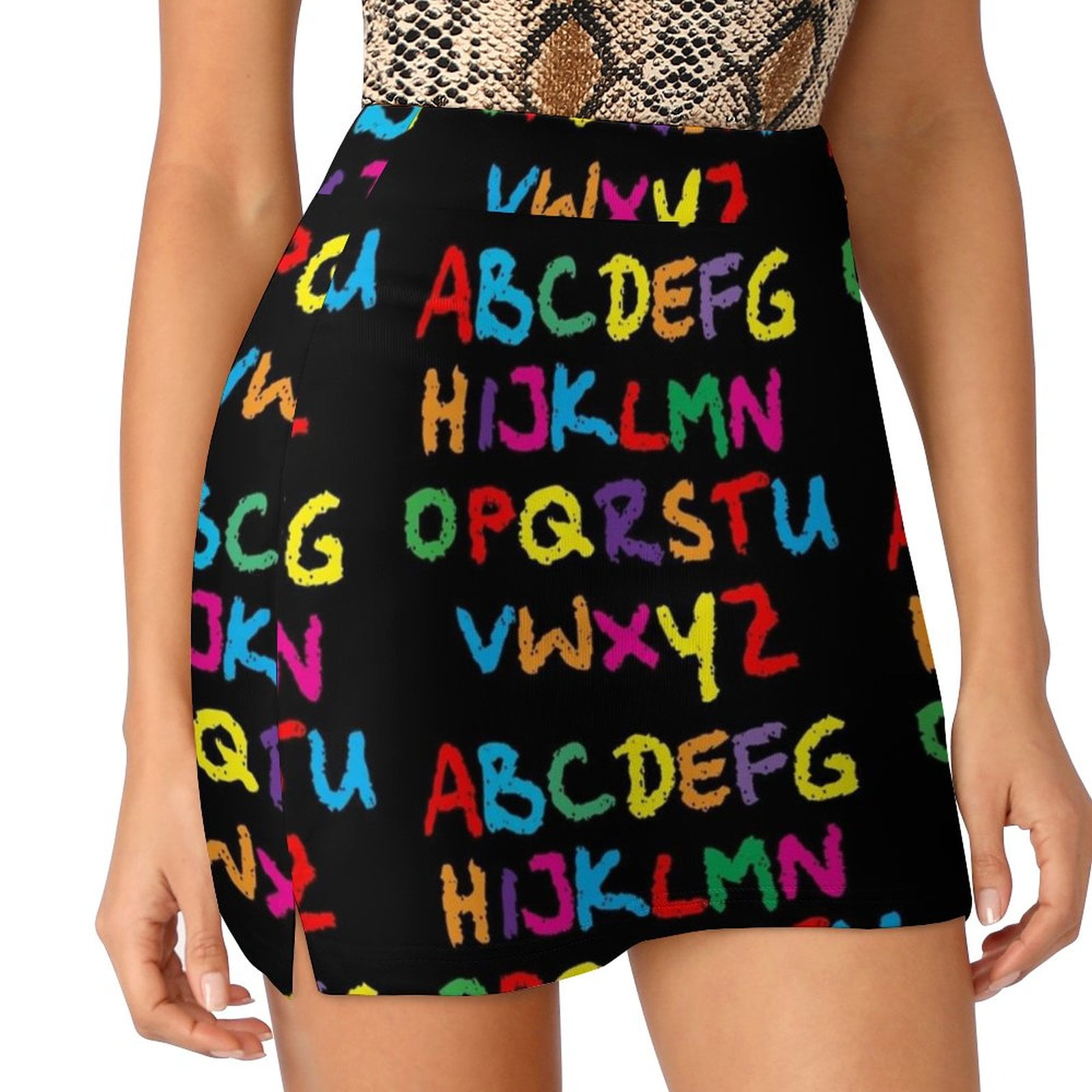 The Colorful Alphabet In Chalk Women's skirt Mini Skirts A Line Skirt ...