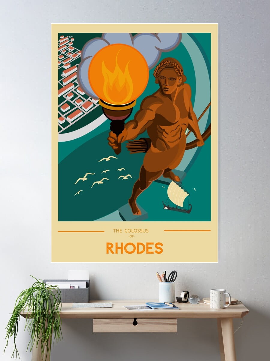 The Colossus Of Rhodes Poster Wall Art, Modern Wall Decor For Living ...