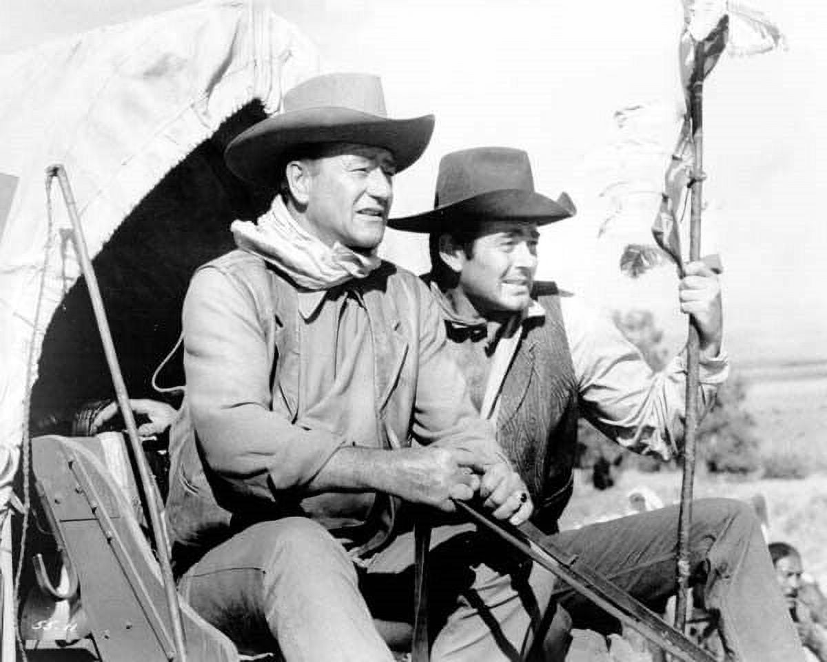 The Comancheros 1961 John Wayne at reins of wagon Stuart Whitman 8x10 ...
