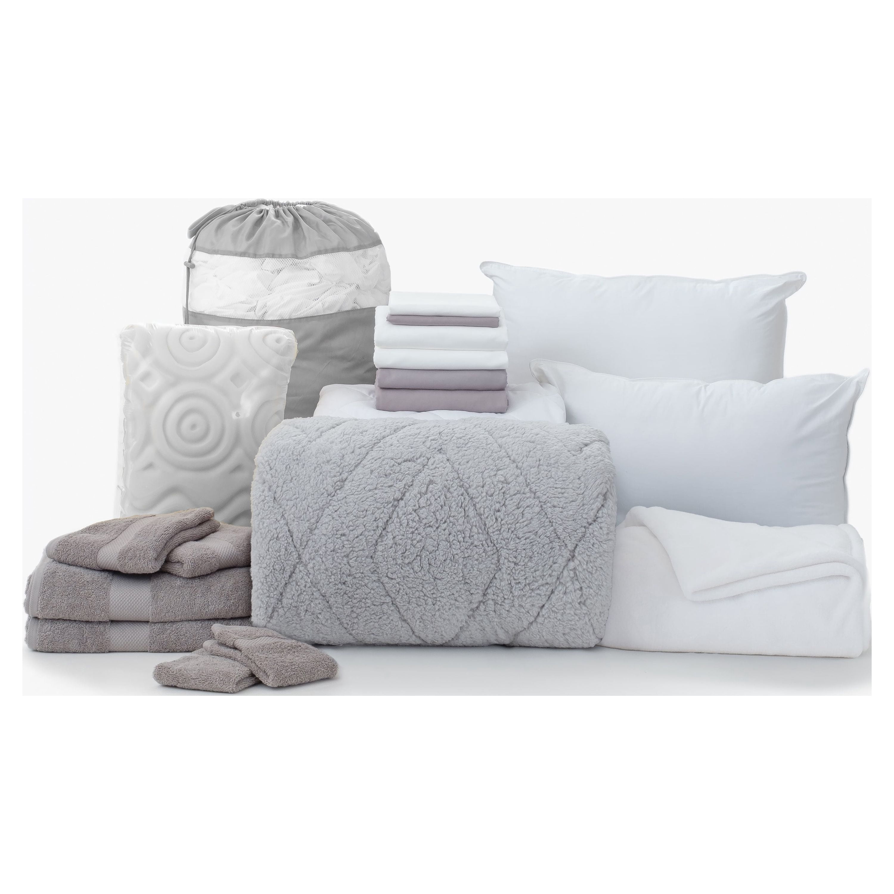 Dawn 19-Piece Comfort Dorm Essentials Value Pack, Kyla Gray, Twin XL ...