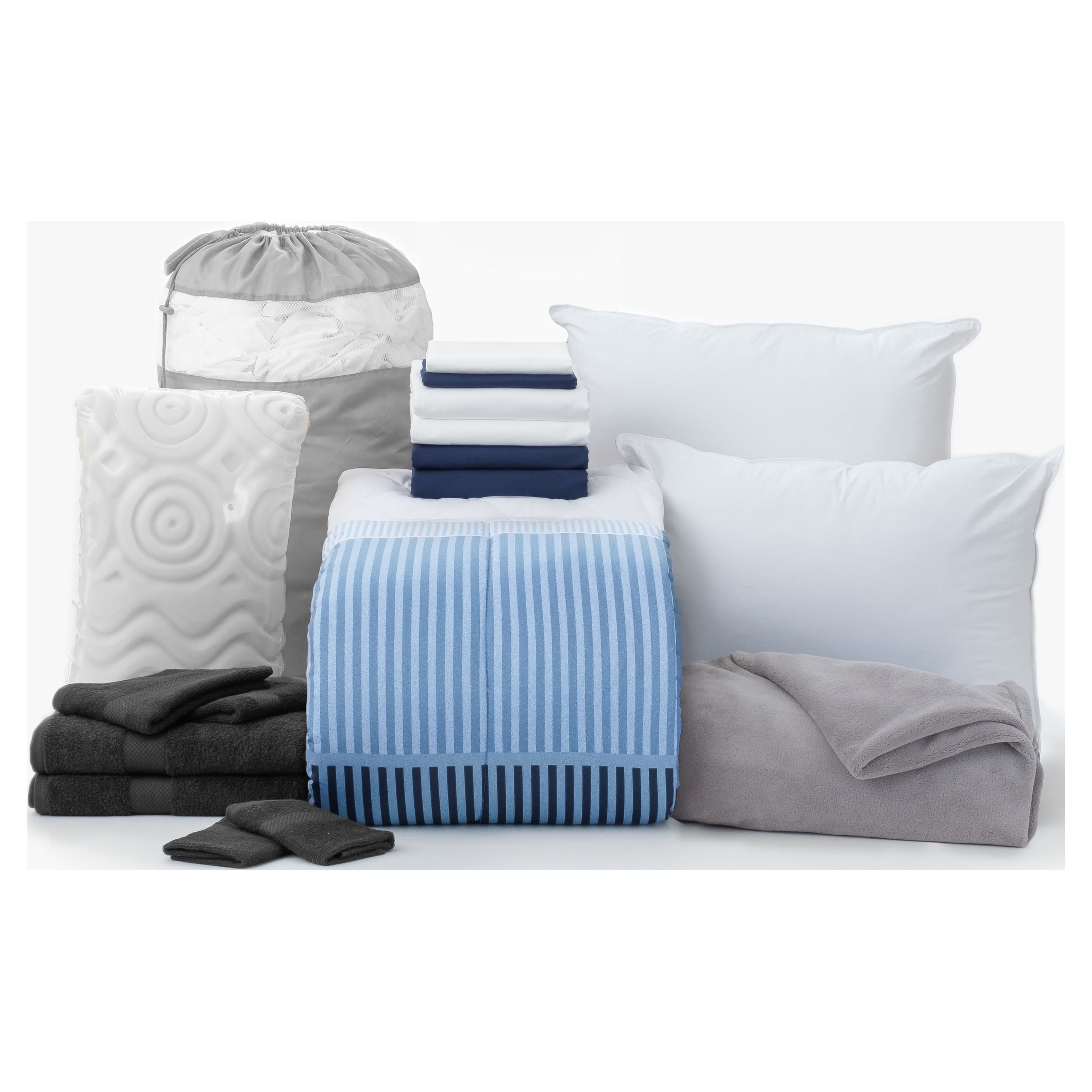 Dawn 19-Piece Comfort Dorm Essentials Value Pack, Twin XL Bedding and ...