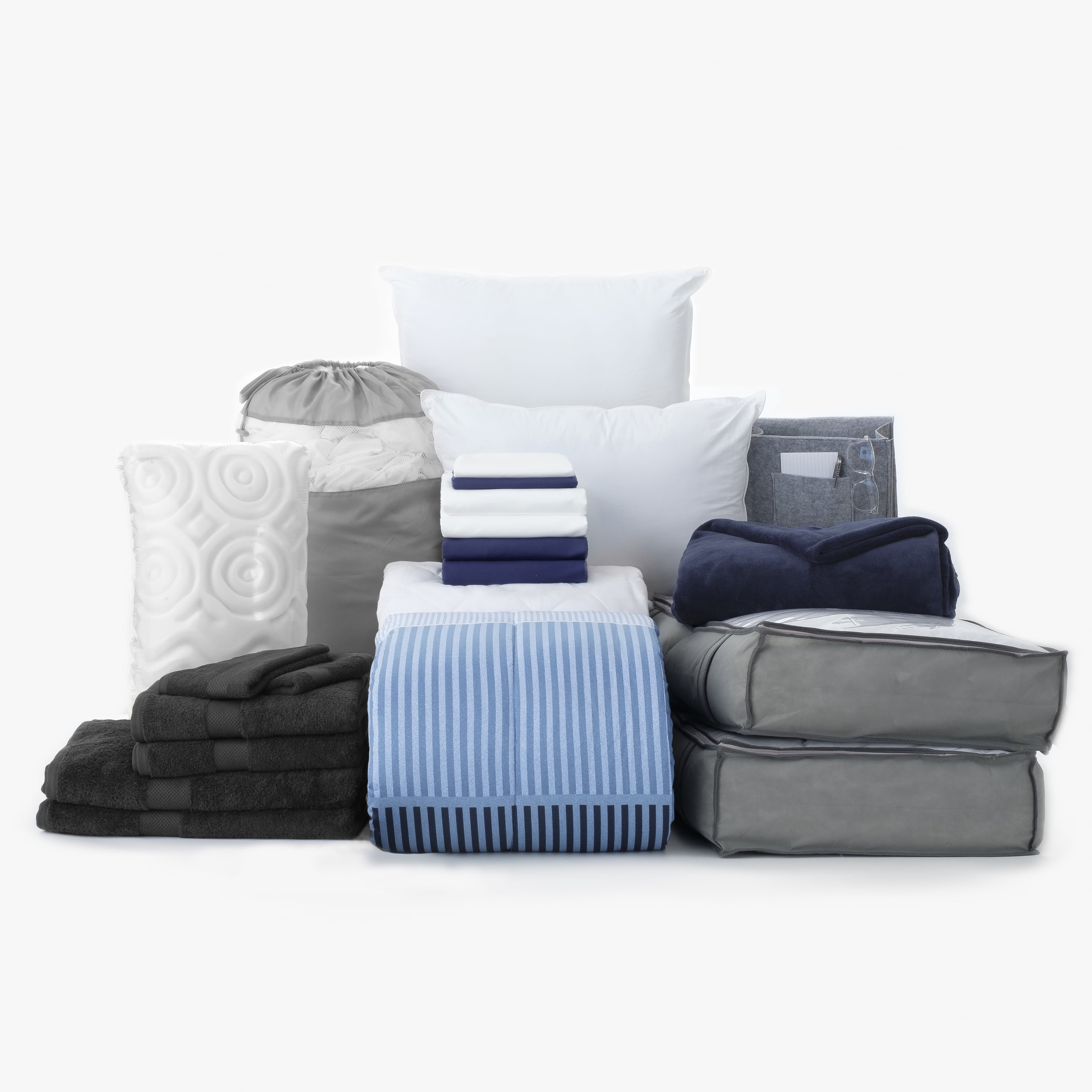 The Complete Dorm Essentials Value Pack in Preston Navy, 21-Piece Twin ...