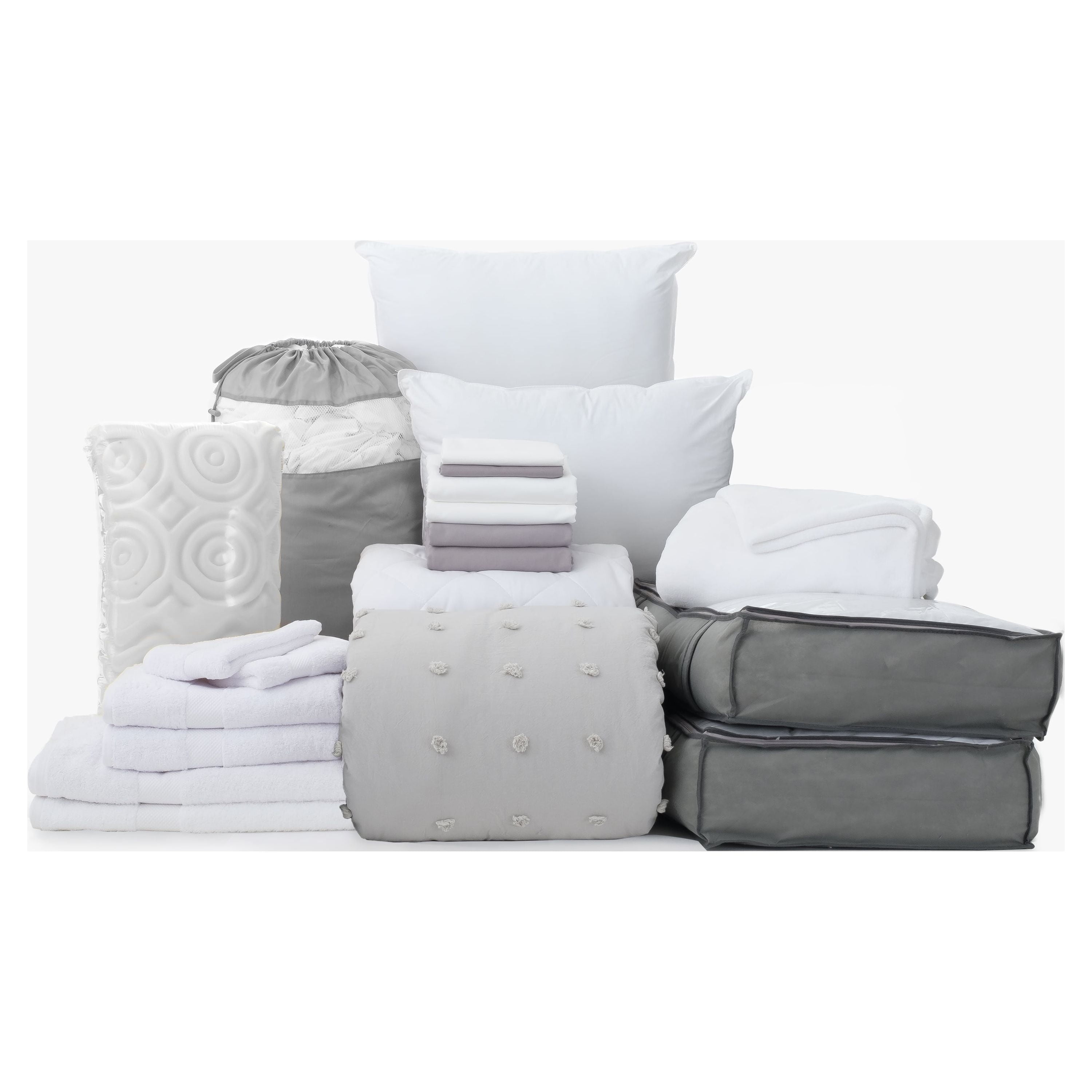 The Complete Dorm Essentials Value Pack in Savannah Gray, 21-Piece Twin ...