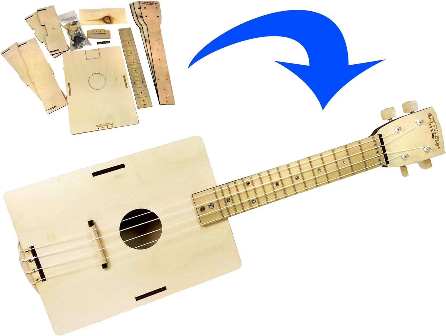 The Concert "Gittylele" DIY Ukulele Kit - Easy to Build, Fun to Play ...